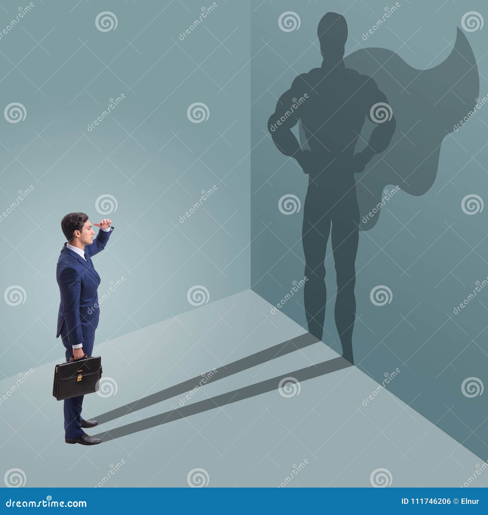 The Businessman with Aspiration of Becoming Superhero Stock Photo ...