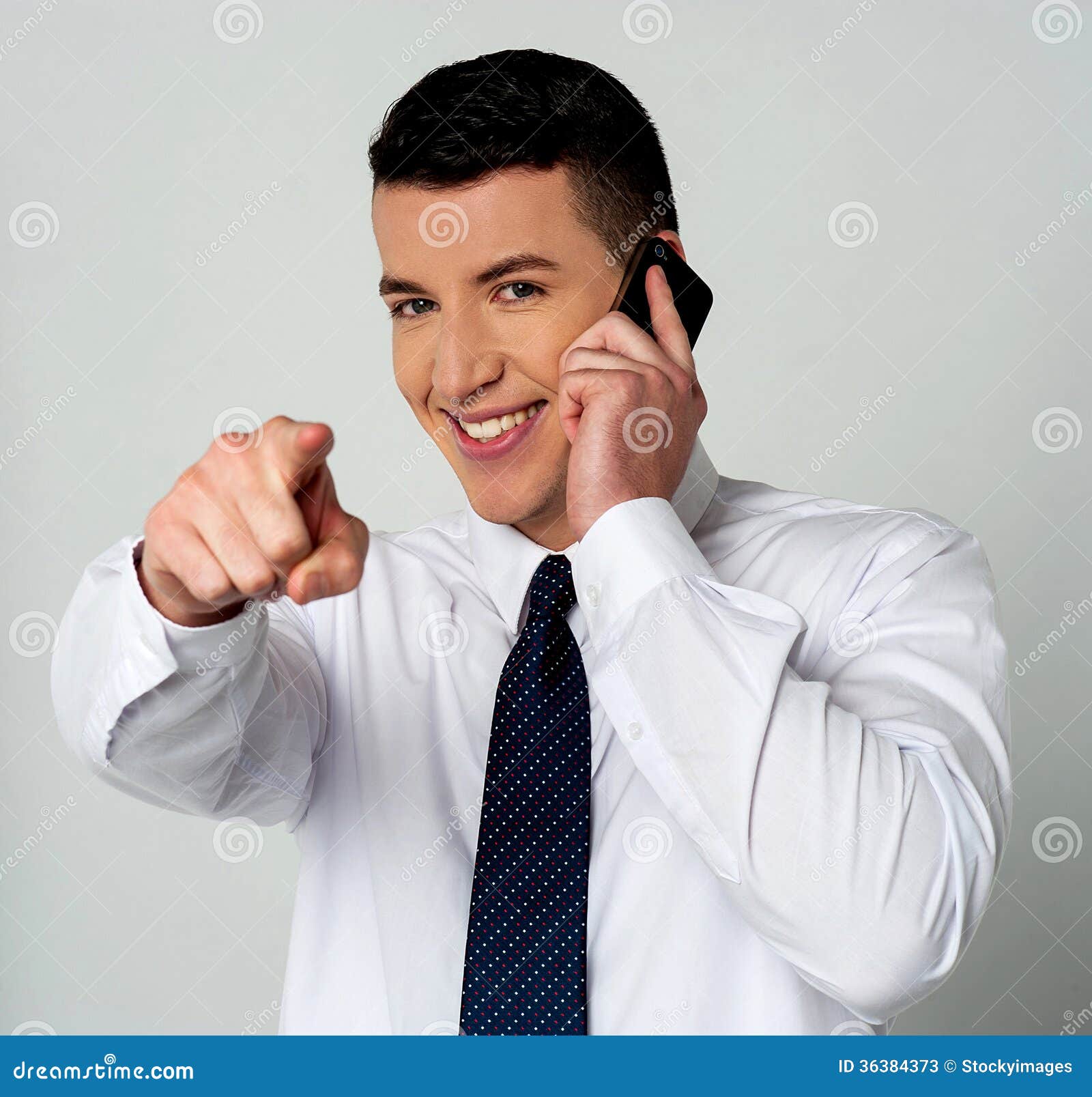 Businessman Attending an Important Call Stock Image - Image of ...