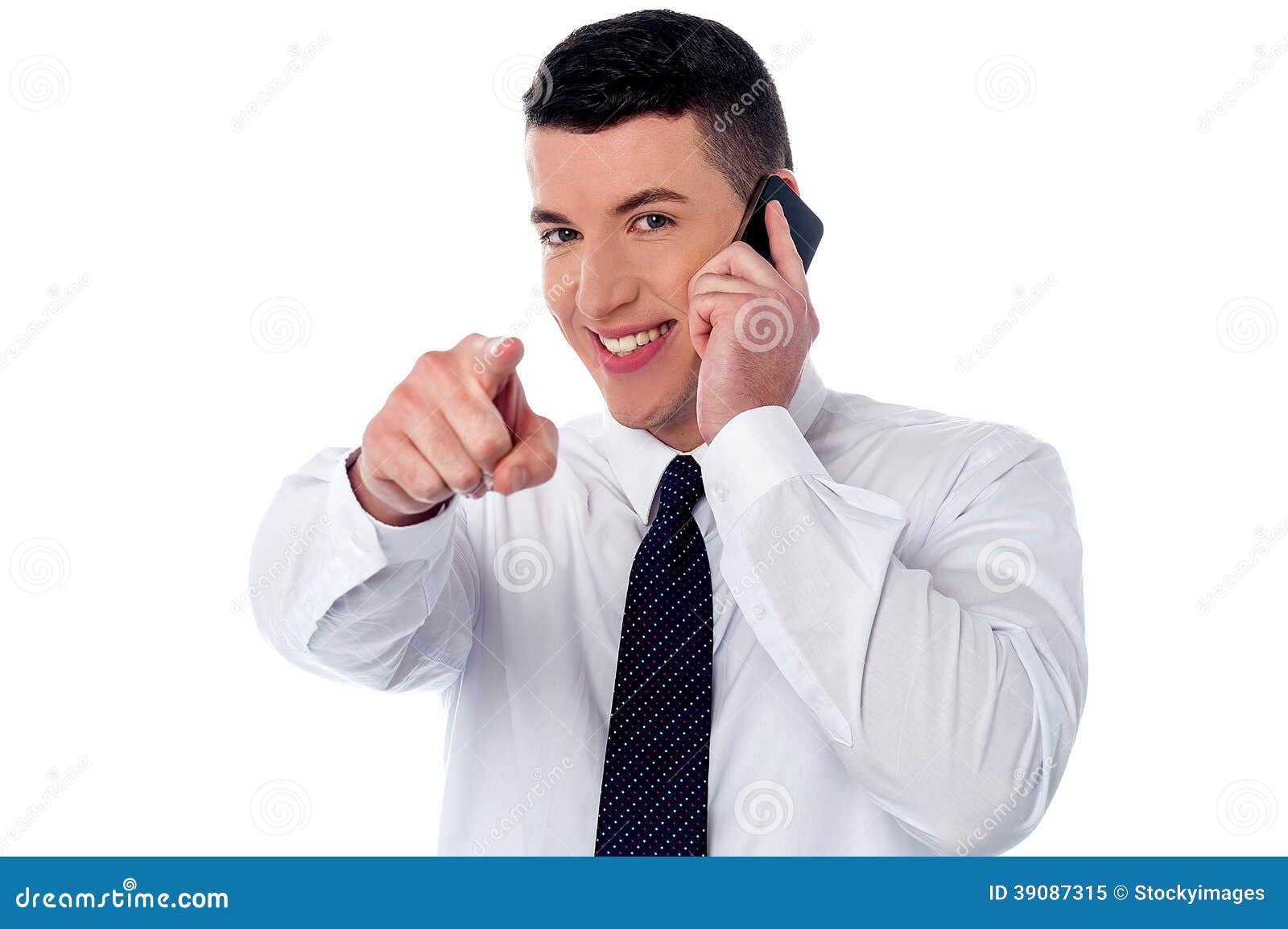 Businessman Attending an Important Call Stock Image - Image of ...
