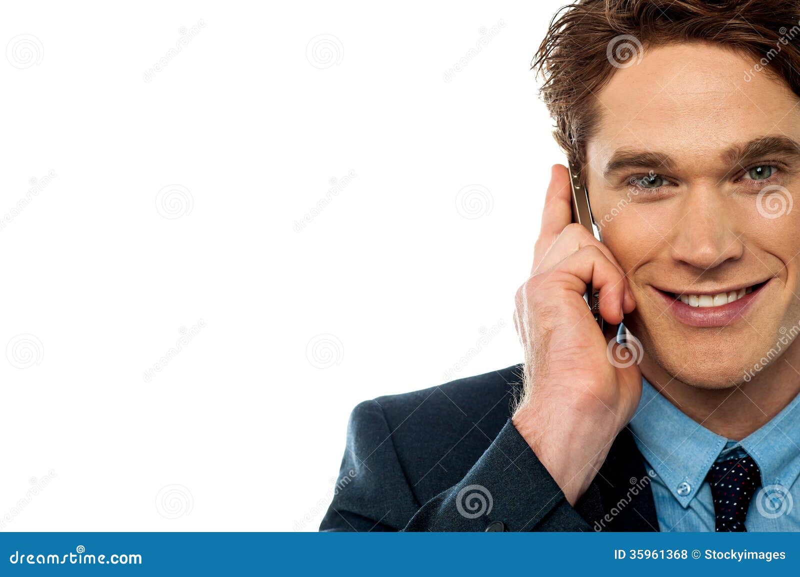 Businessman Attending an Important Call Stock Photo - Image of ...