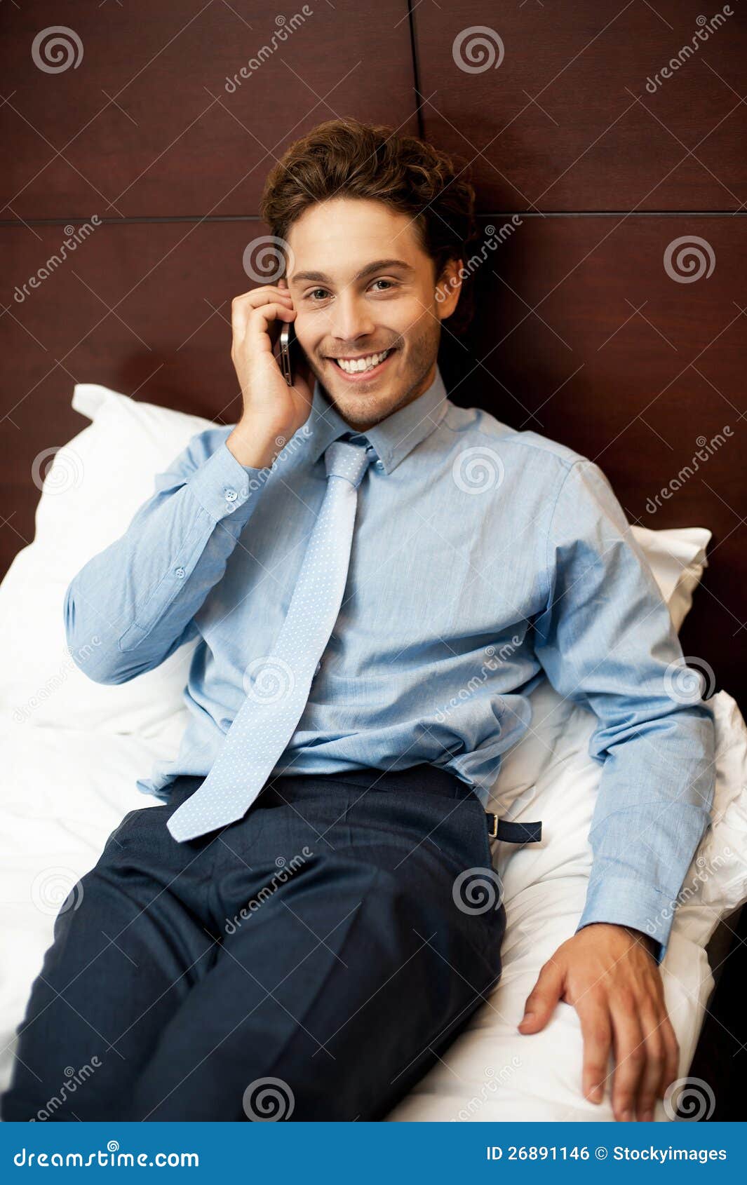 Businessman Attending Personal Calls after Work Stock Photo - Image of ...