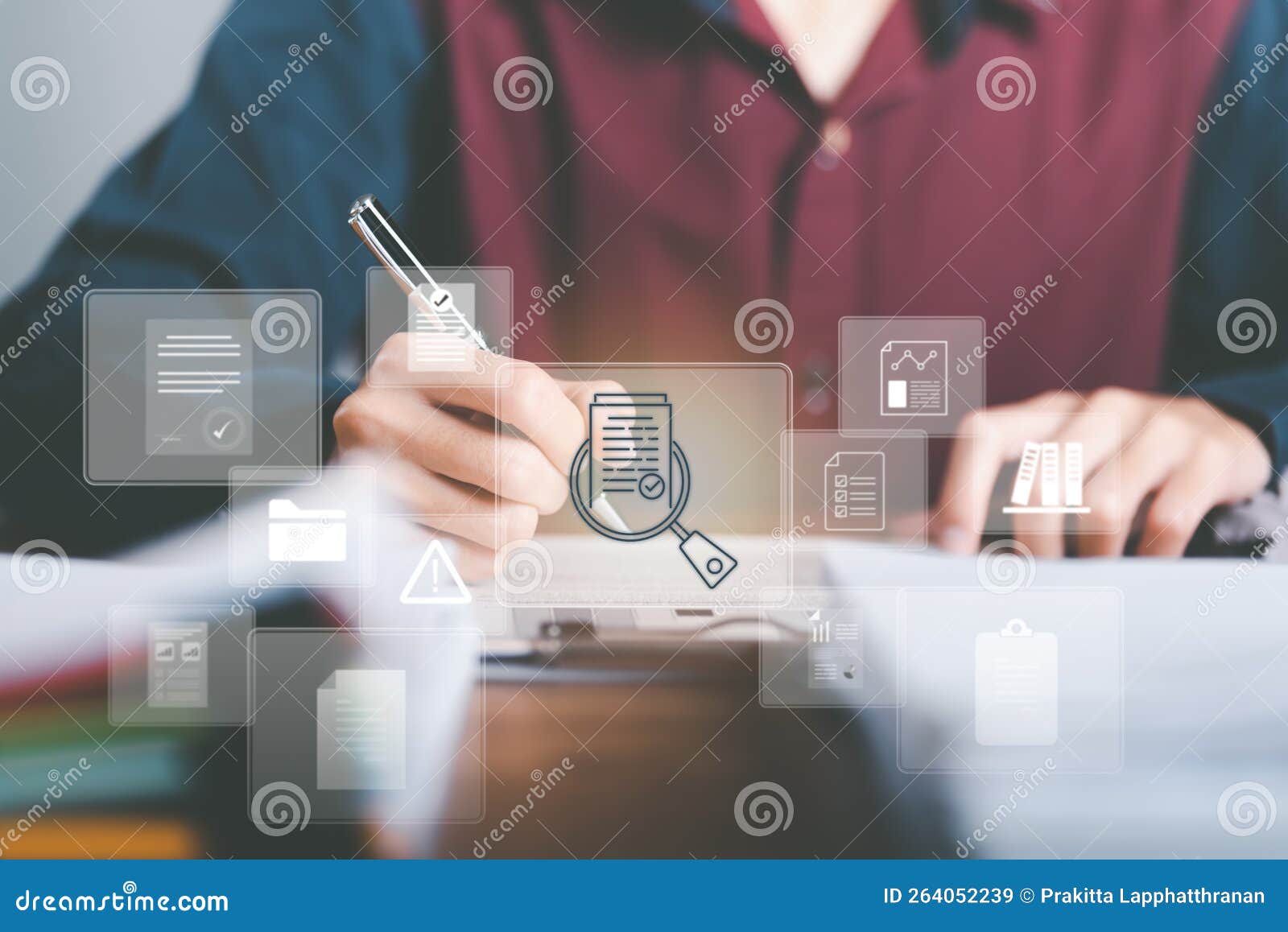 Businessman Audit Documents, Quality Assessment Management with a ...