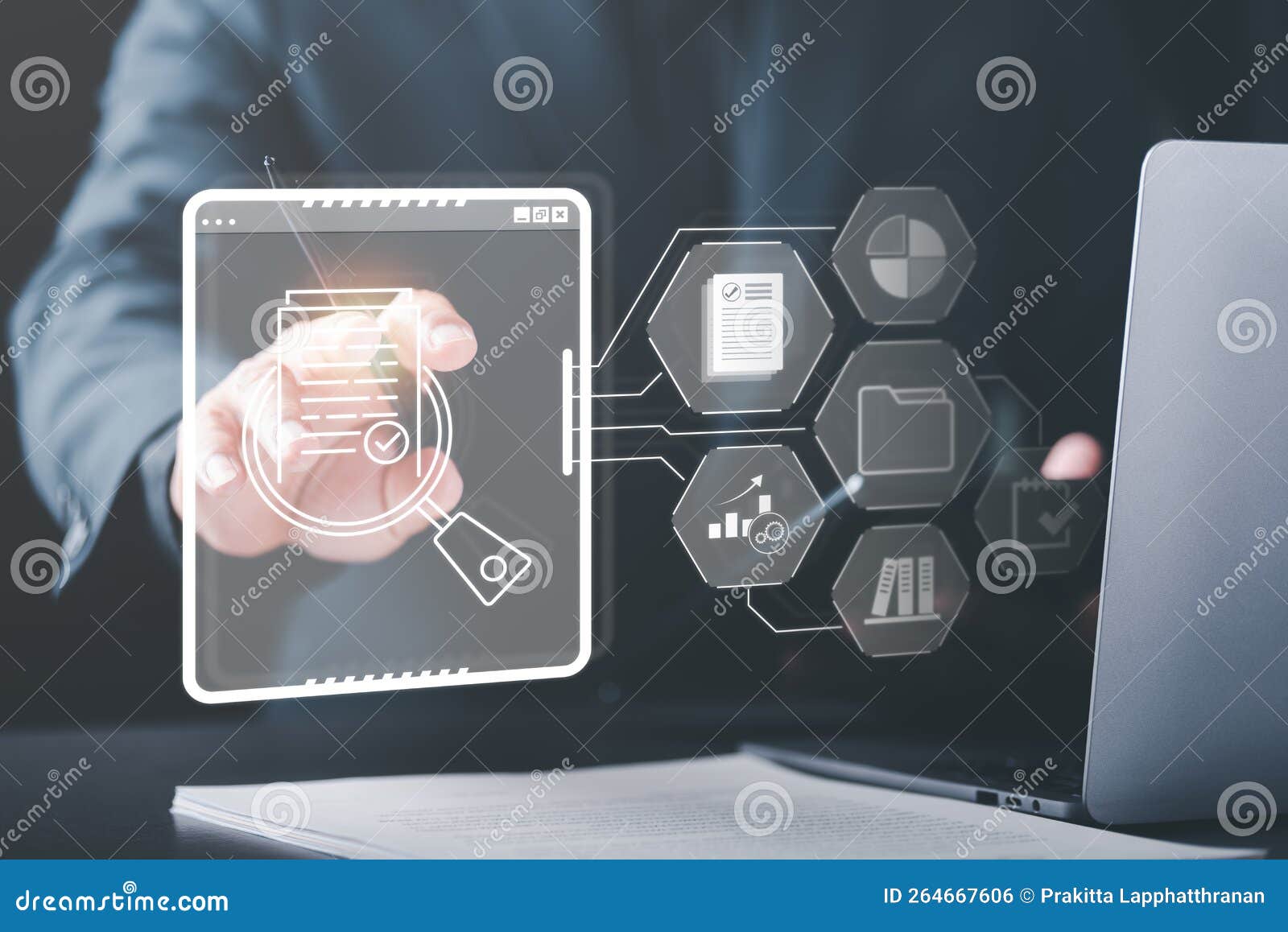 Businessman Audit Documents, Quality Assessment Management with a ...