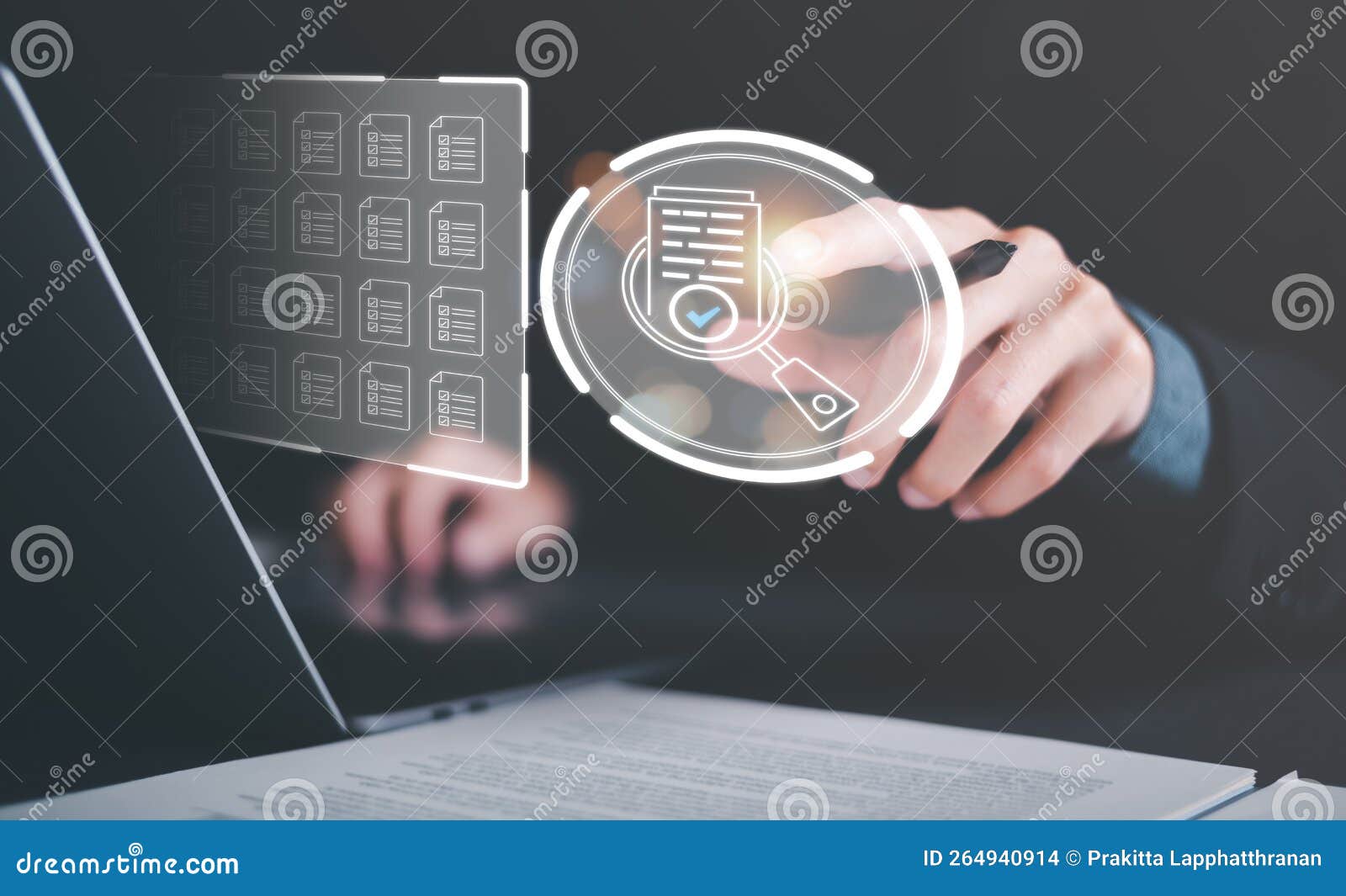 Businessman Audit Documents, Quality Assessment Management with a ...