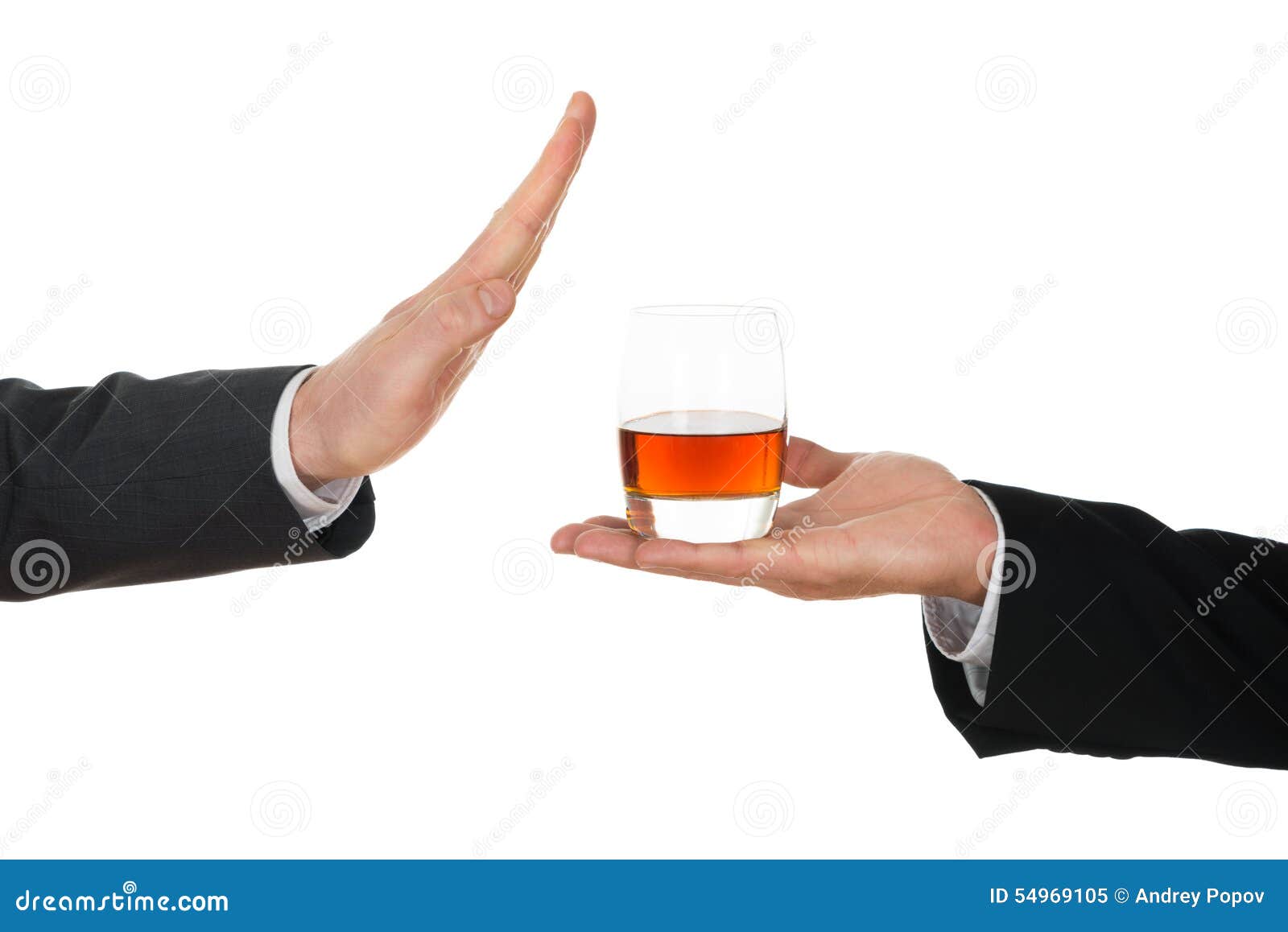 Businessman Avoiding Alcohol Stock Image - Image of isolated, danger ...