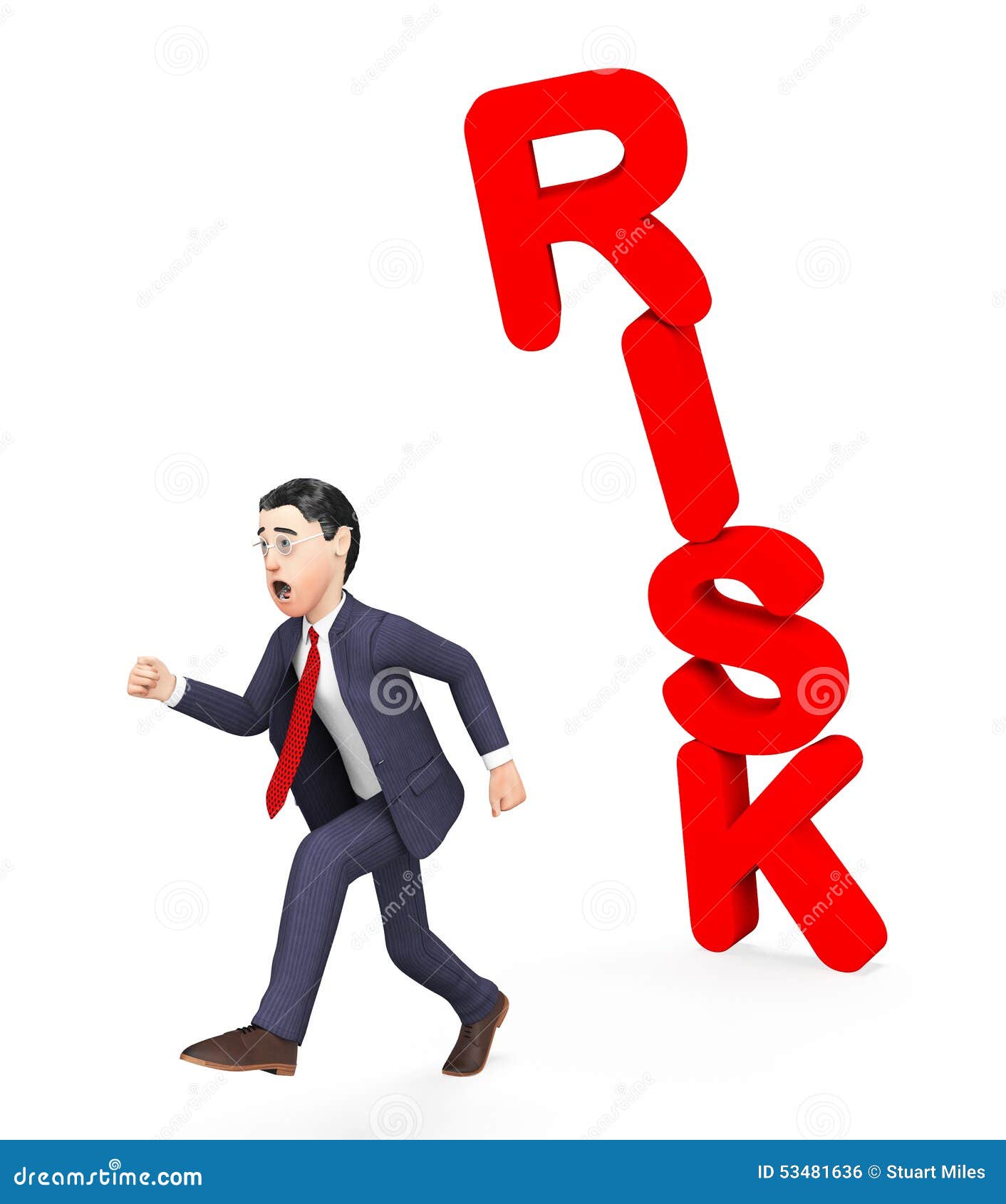 Businessman Avoiding Risk Indicates Unsteady Danger and Problems Stock ...