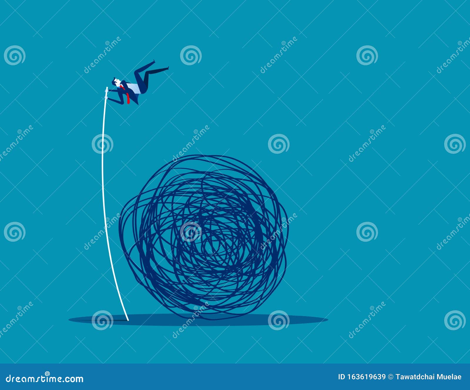 Businessman Avoiding Trouble. Concept Business Vector Illustration ...