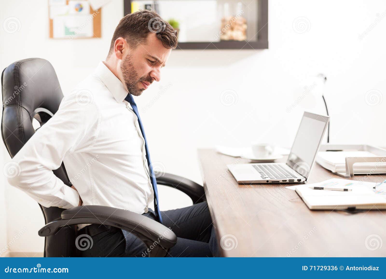Businessman with Back Pain in the Office Stock Photo - Image of pain ...