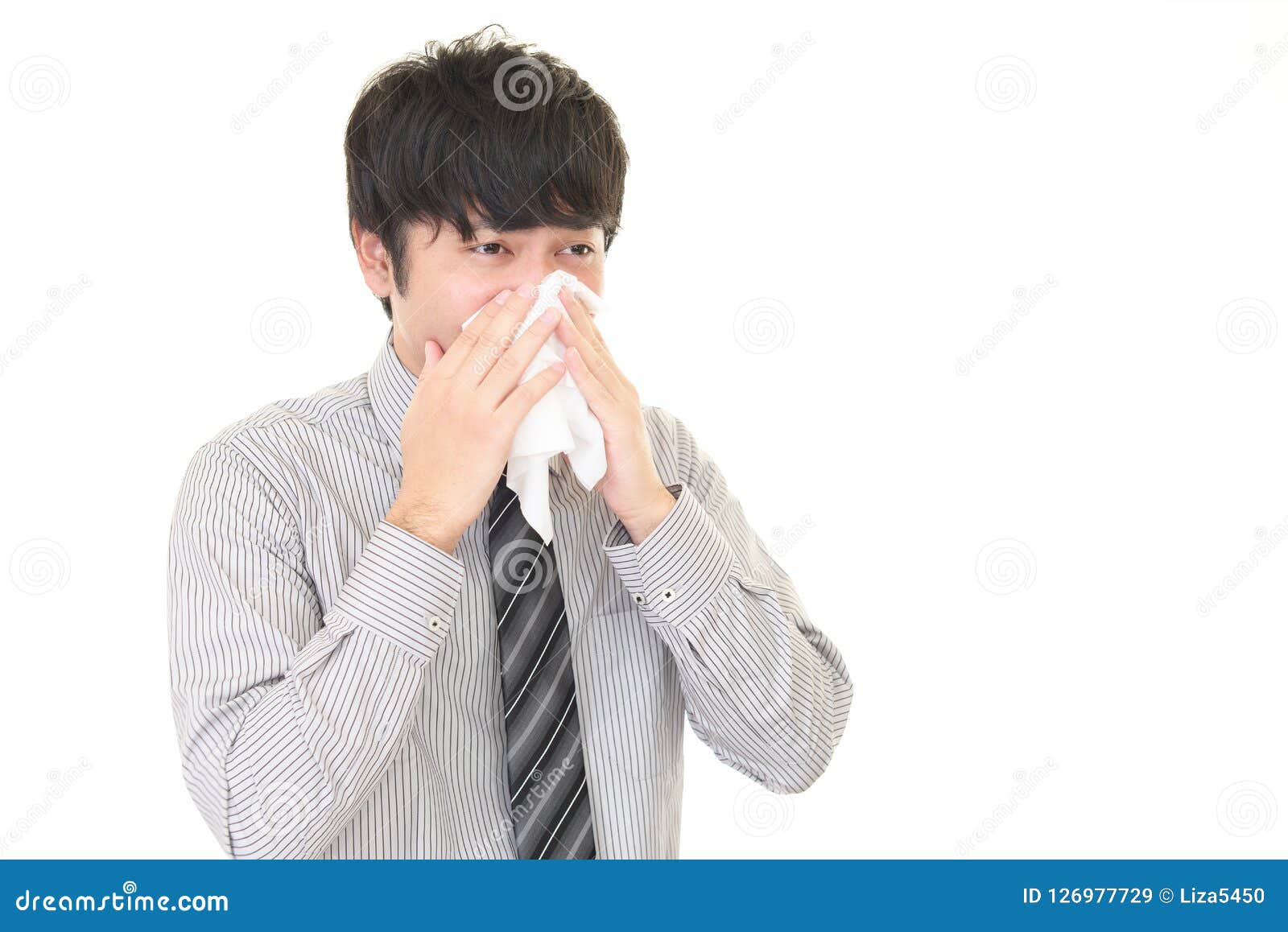 Businessman with a Bad Cold Stock Image - Image of frustrated, asian ...