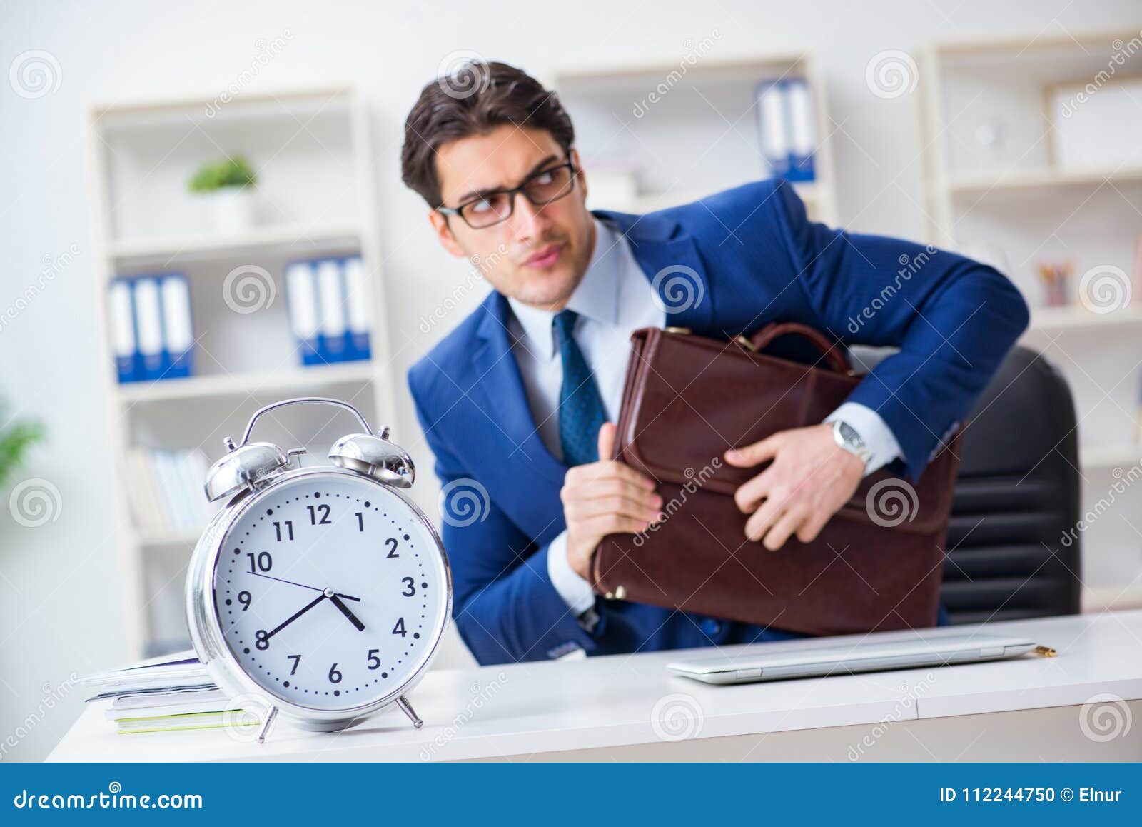 The Businessman in Bad Time Management Concept Stock Photo - Image of ...