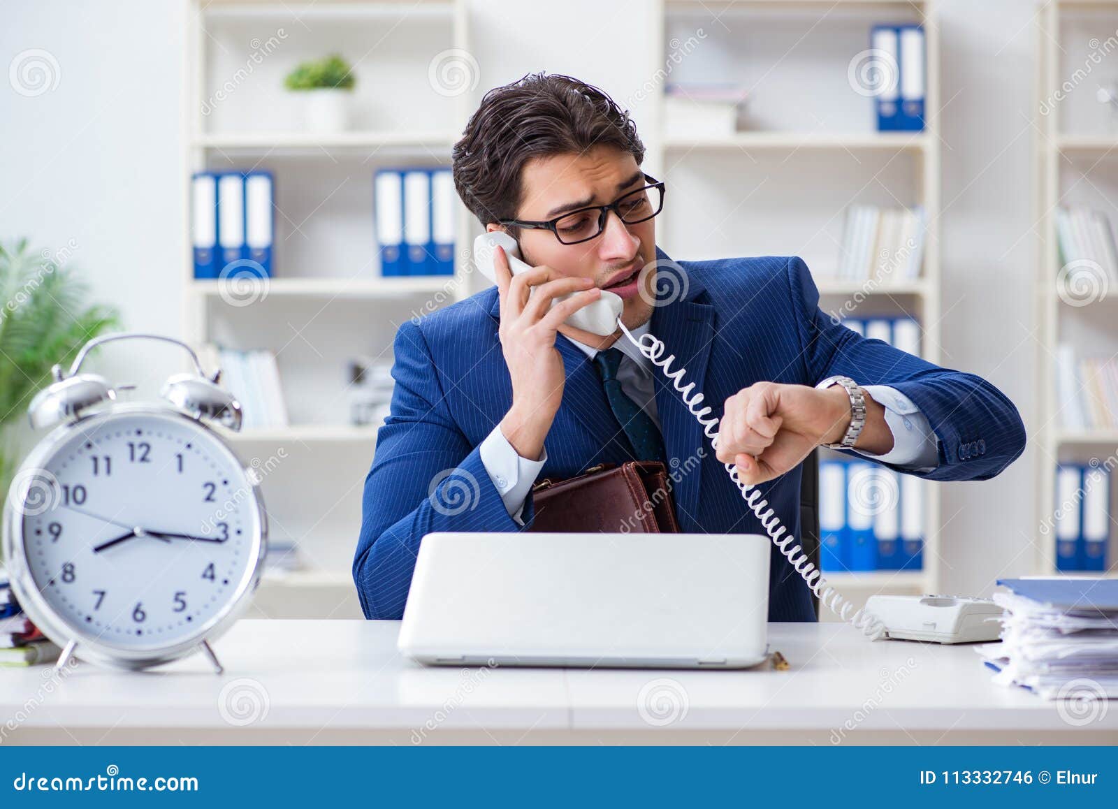 The Businessman in Bad Time Management Concept Stock Photo - Image of ...