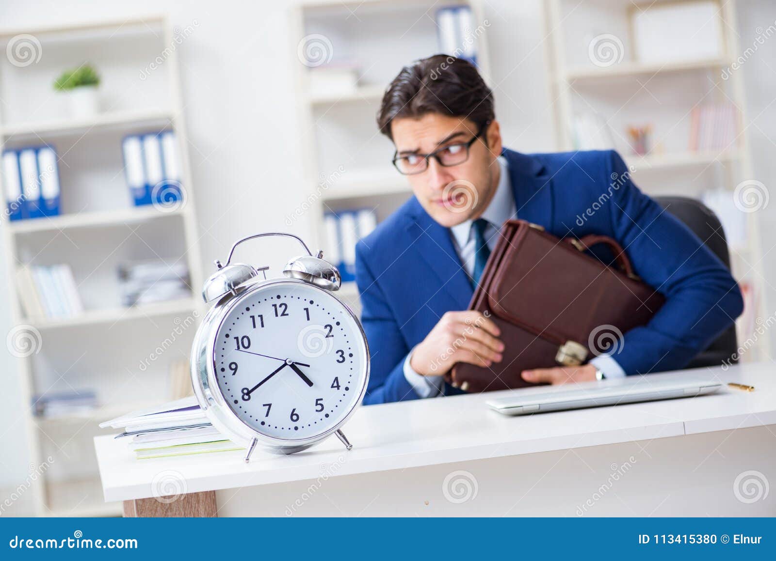 The Businessman in Bad Time Management Concept Stock Photo - Image of ...
