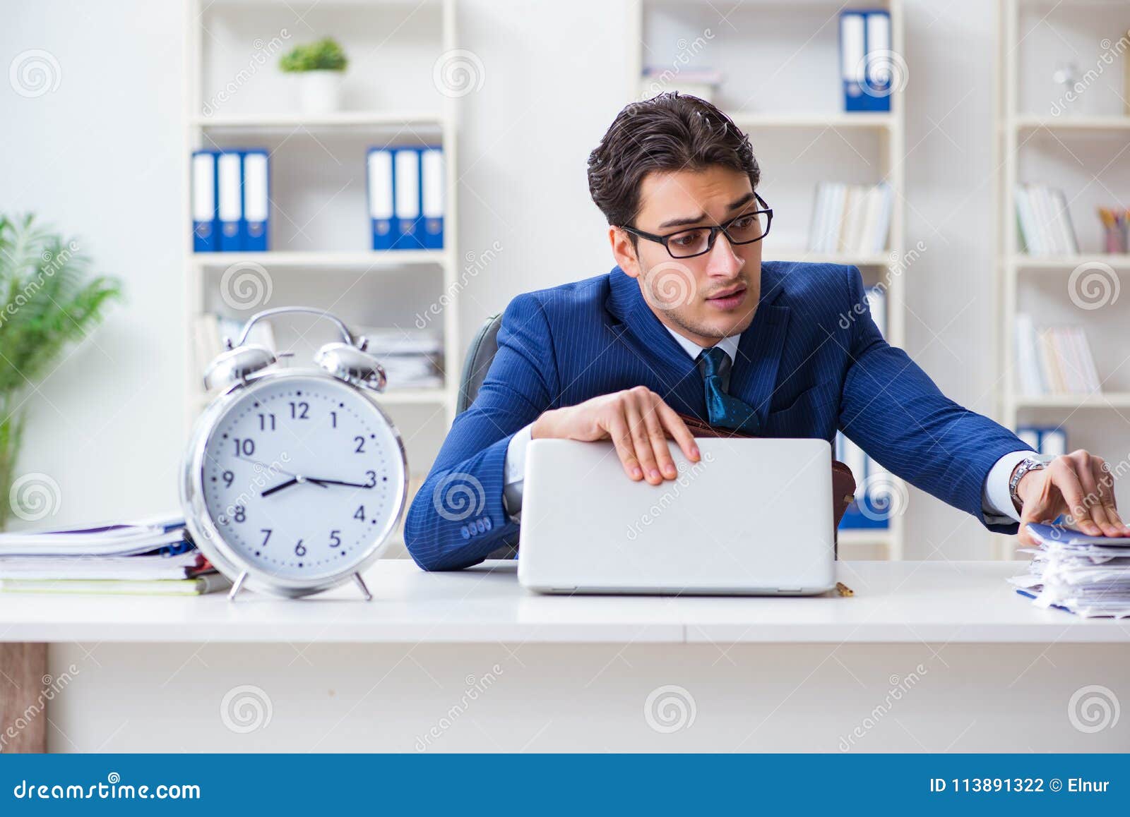 The Businessman in Bad Time Management Concept Stock Photo - Image of ...