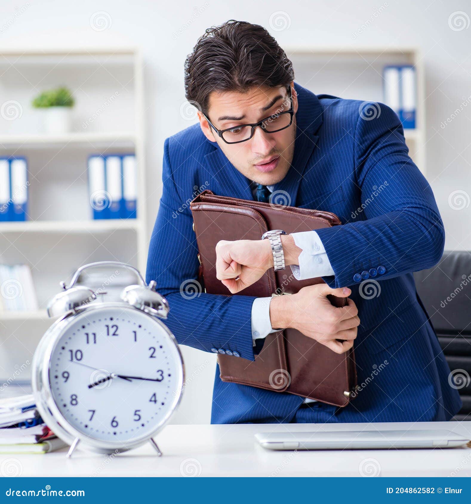 Businessman in Bad Time Management Concept Stock Photo - Image of ...