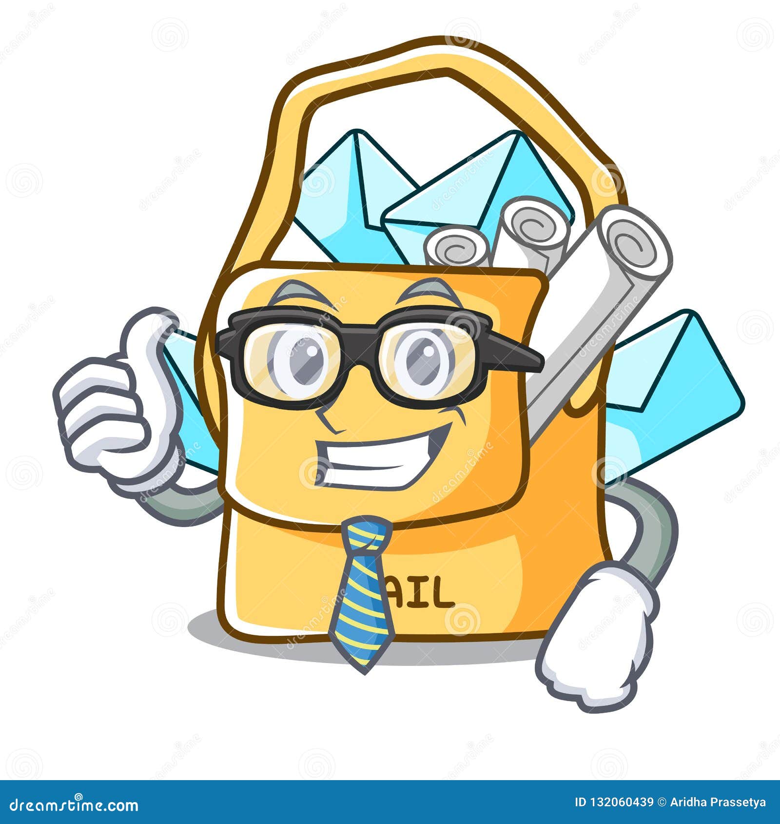 Businessman the Bag with Shape Mail Cartoon Stock Vector - Illustration ...