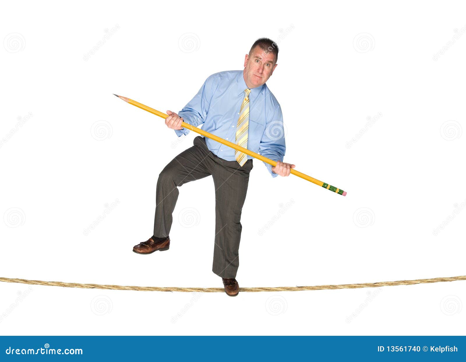 Businessman Balancing on Tightrope Stock Photo - Image of balancing ...