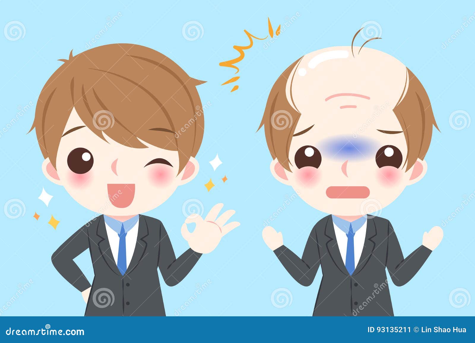 Businessman with Bald Problem Stock Illustration - Illustration of ...