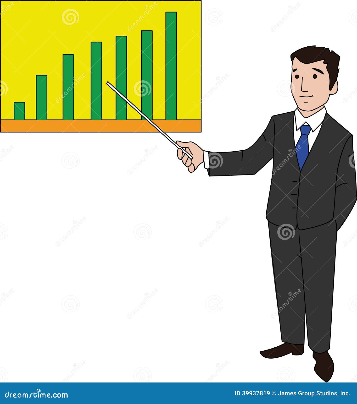 Businessman with Bar Chart stock vector. Illustration of data - 39937819