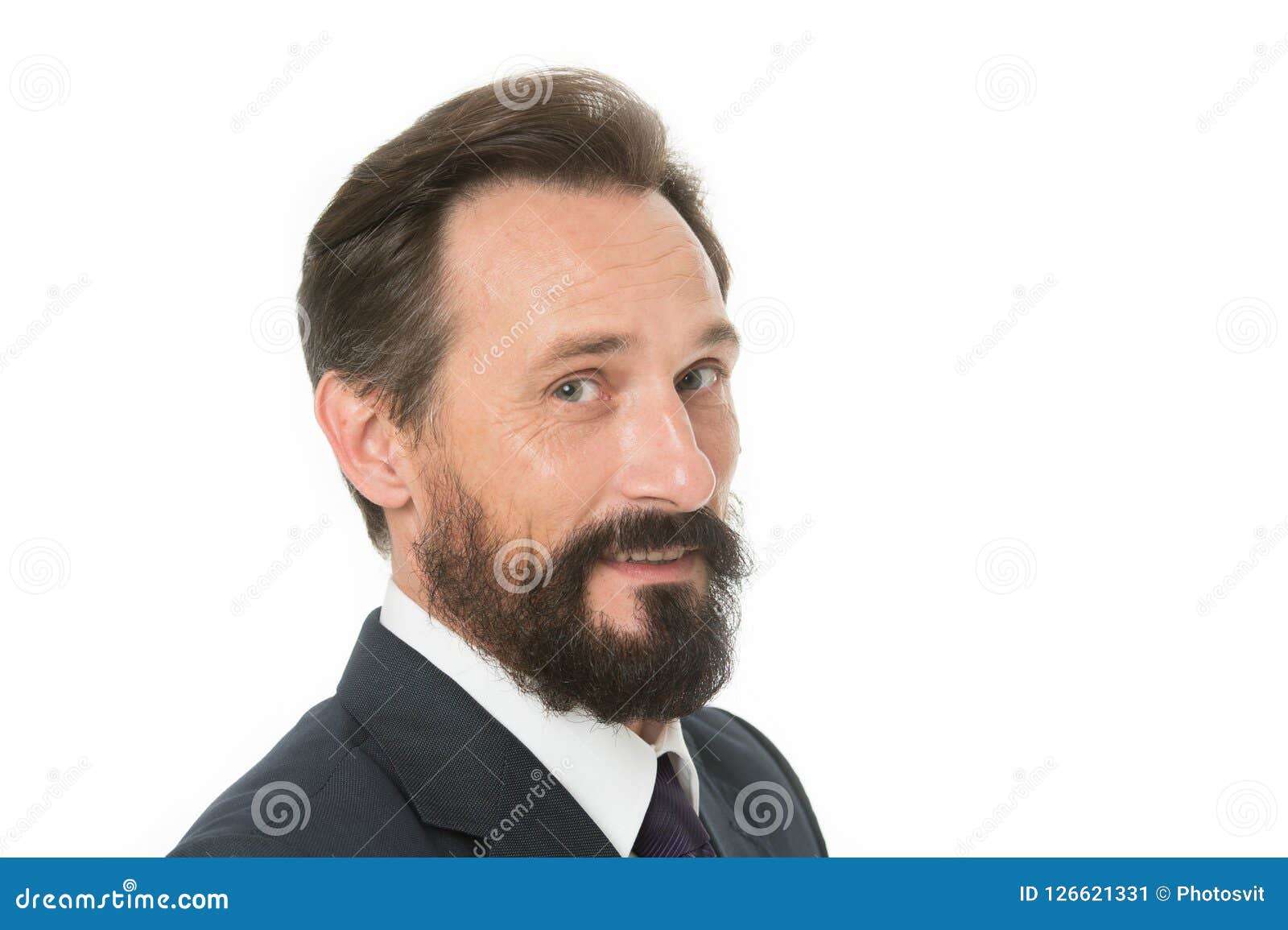 Businessman With Beard And Mustache Caucasian Man With Beard Smiling