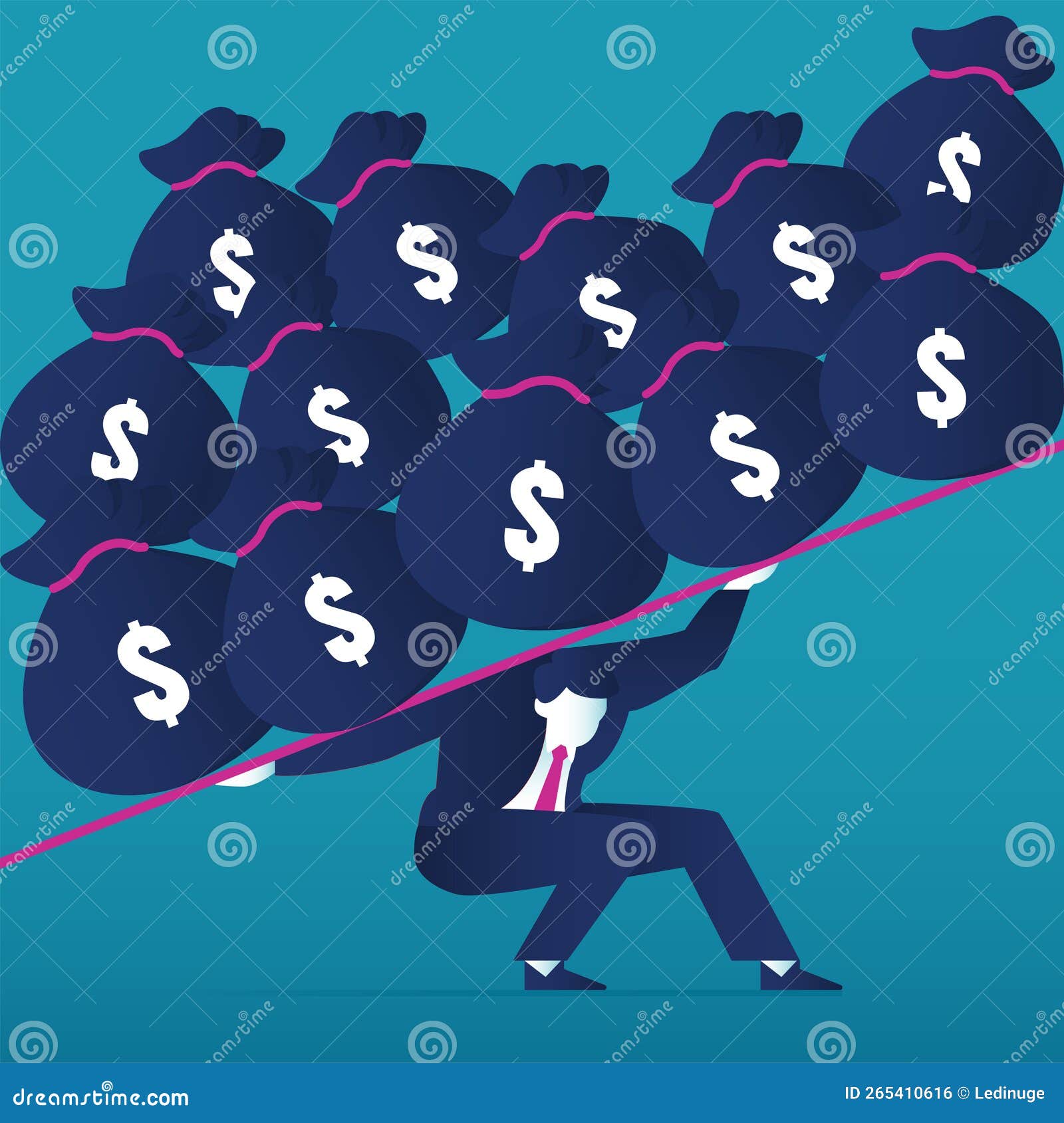 A Businessman Bears a Burden on Global Financial Crisis with Arrow ...