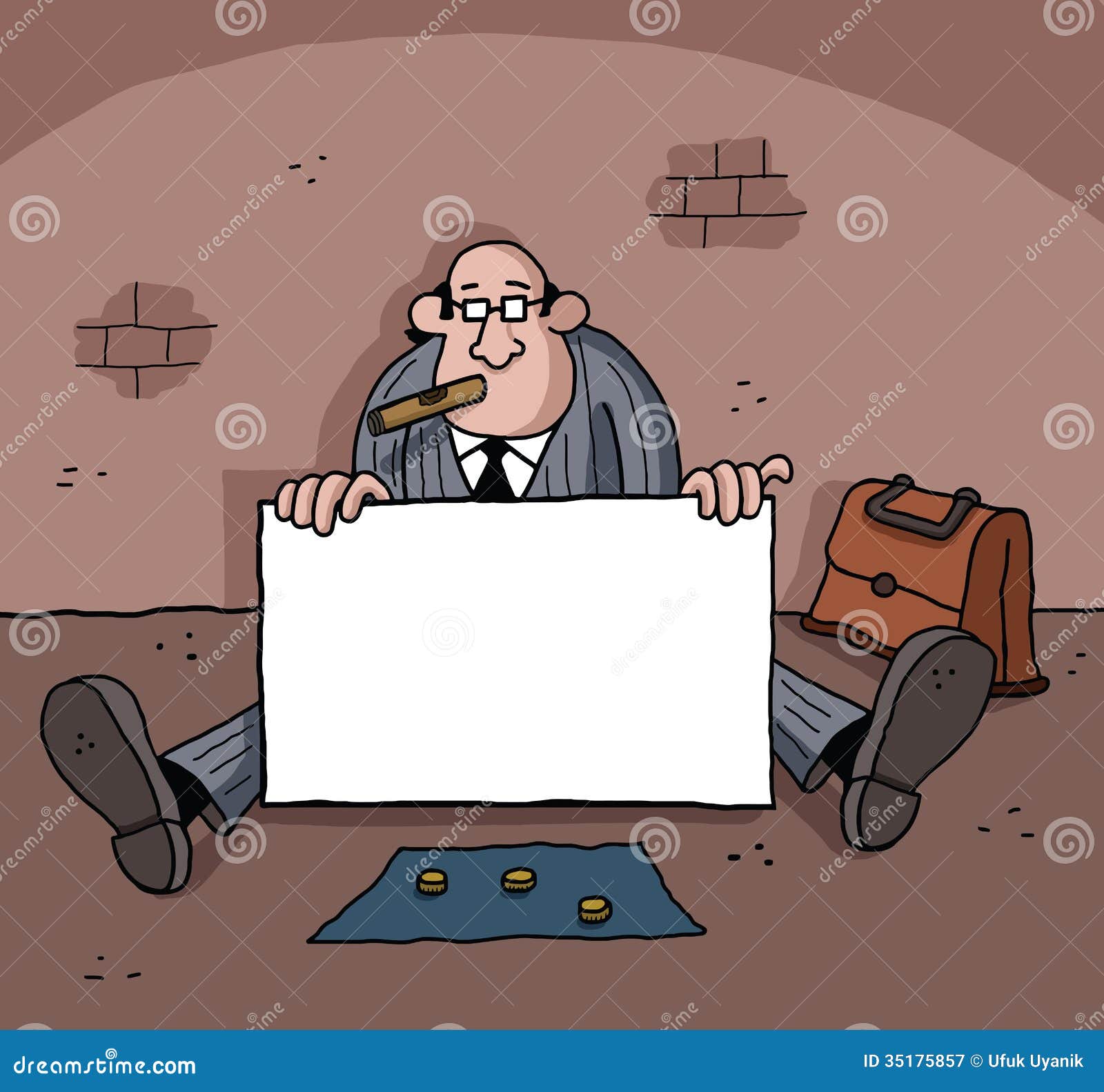 Businessman is begging stock vector. Illustration of blank - 35175857