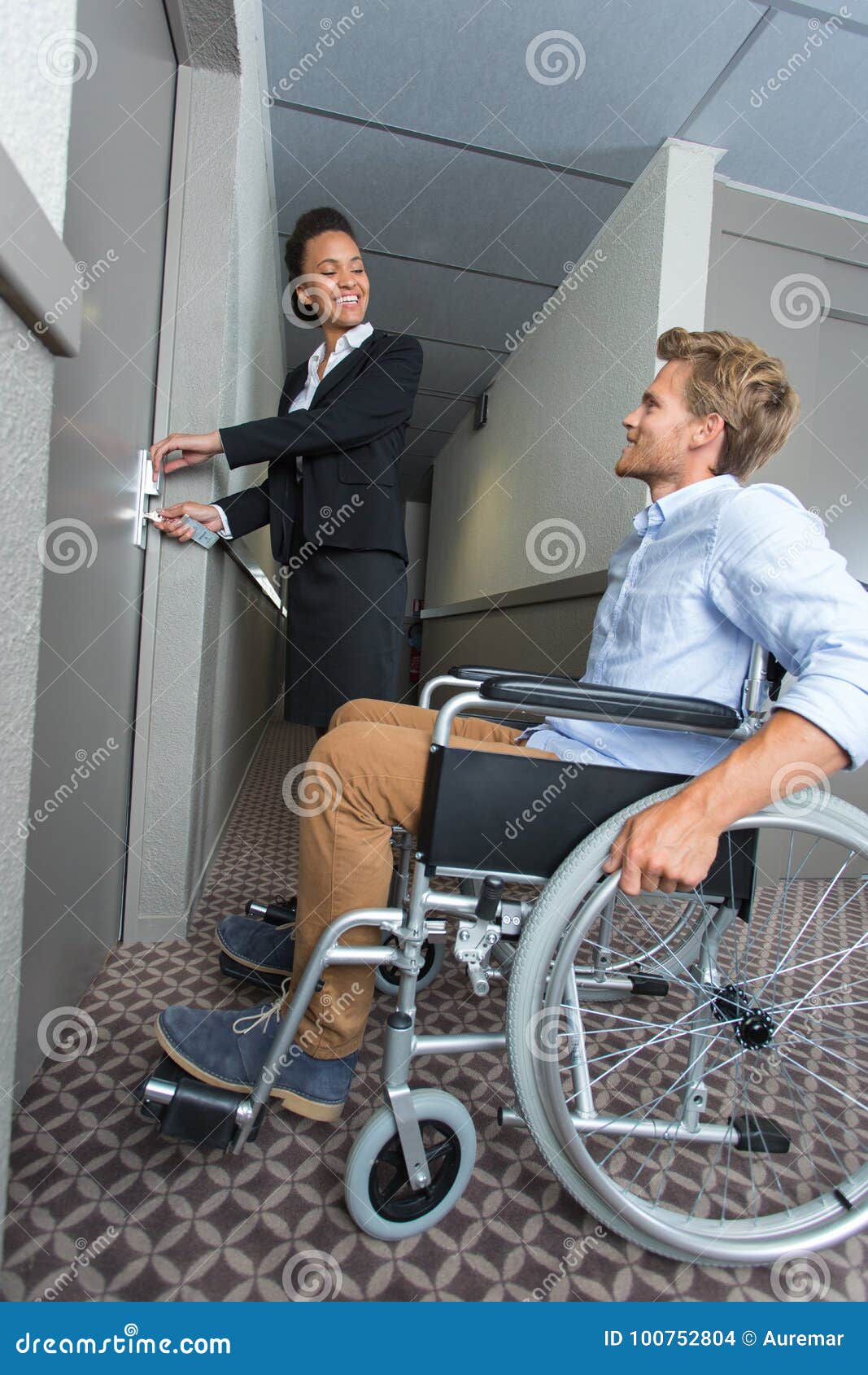 Businessman Being Assisted at Hotel Stock Photo - Image of colleagues ...