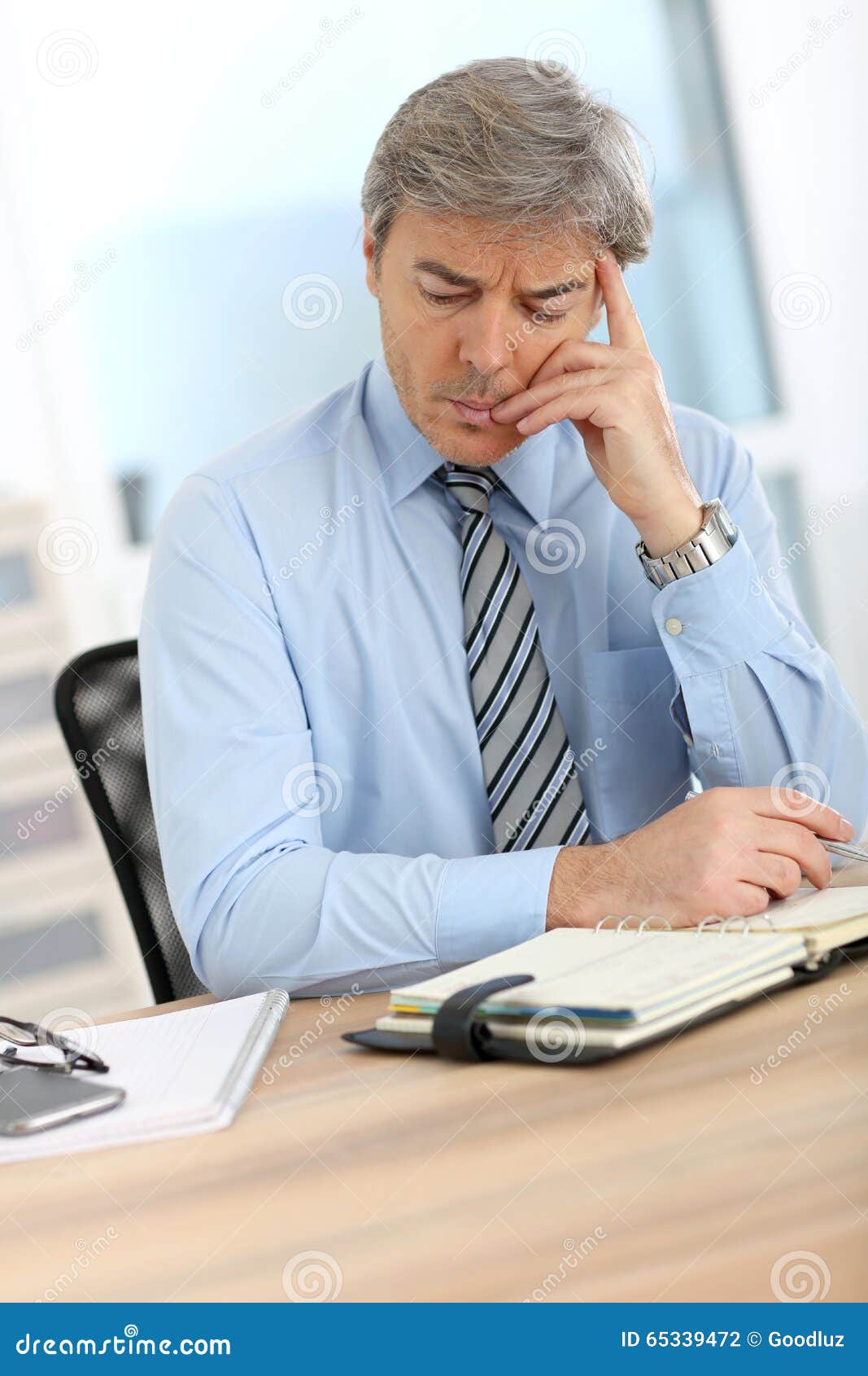 Businessman Being Concerned Stock Photo - Image of european, hair: 65339472
