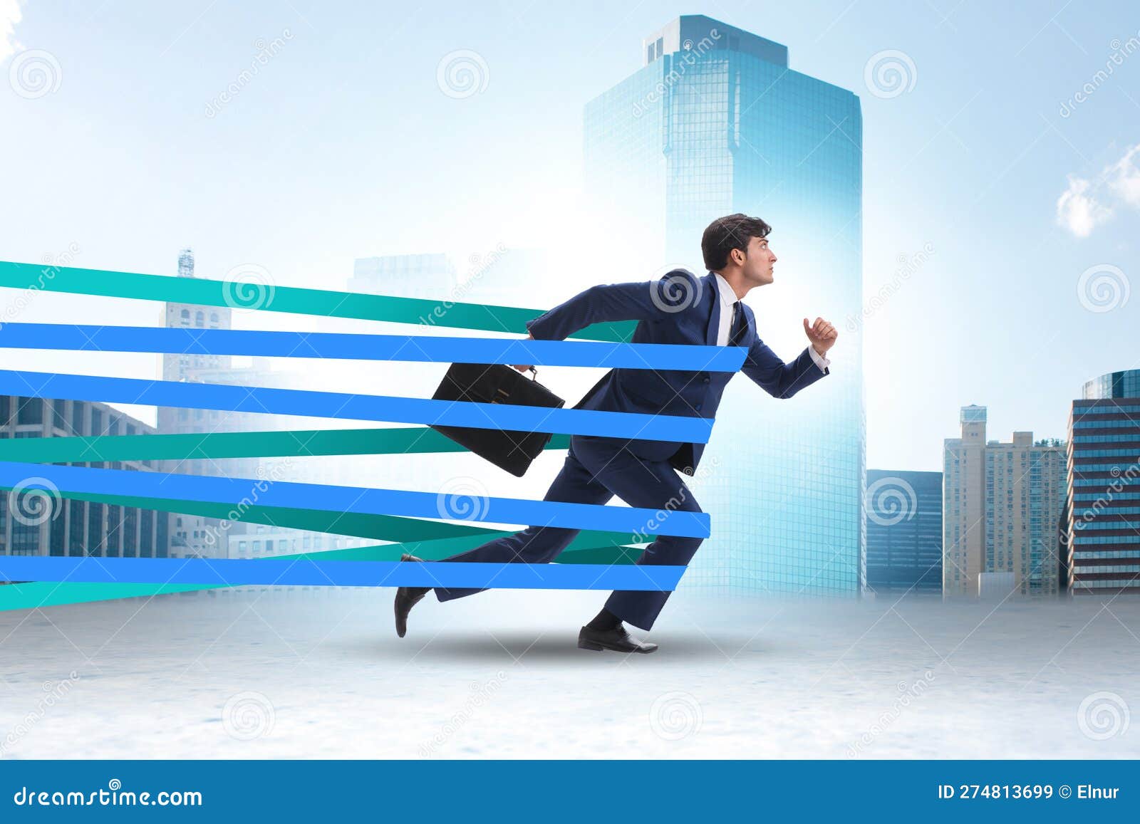 Businessman Being Harnessed and Restricted Stock Image - Image of ...