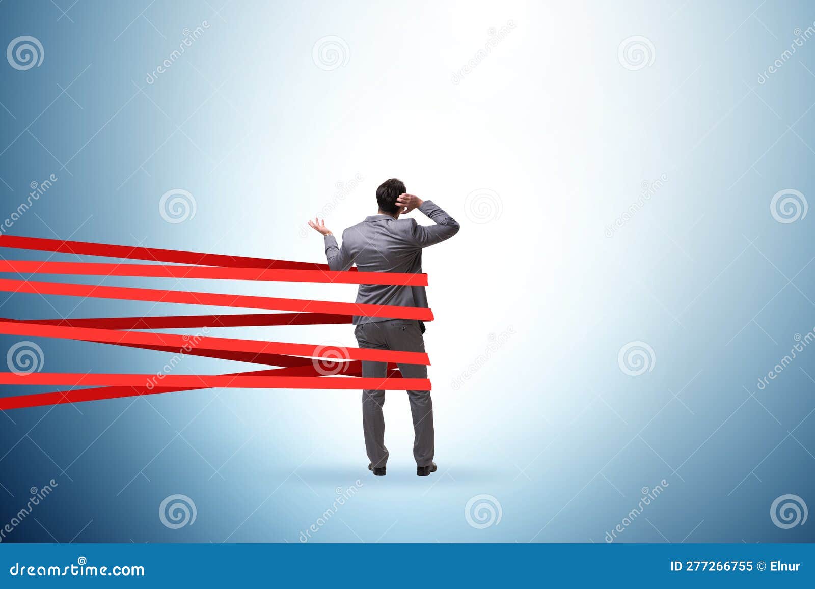 Businessman Being Harnessed and Restricted Stock Image - Image of ...