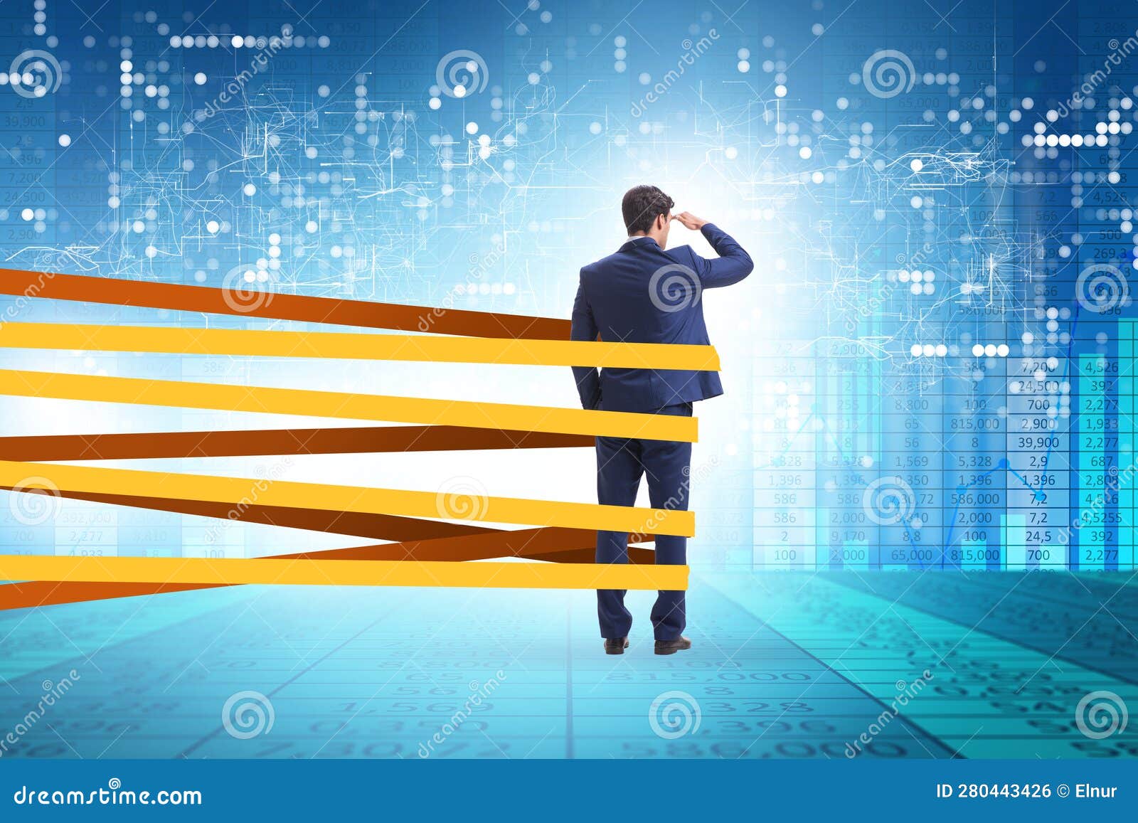 Businessman Being Harnessed and Restricted Stock Photo - Image of ...