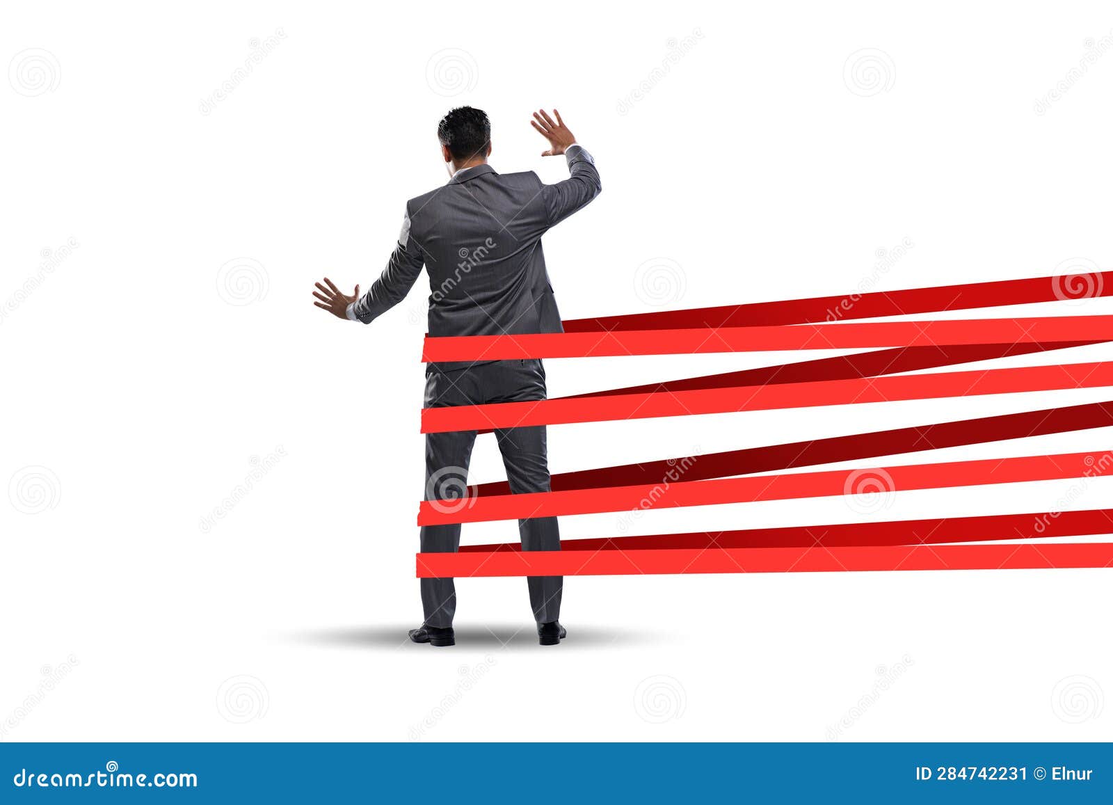 Businessman Being Harnessed and Restricted Stock Image - Image of ...