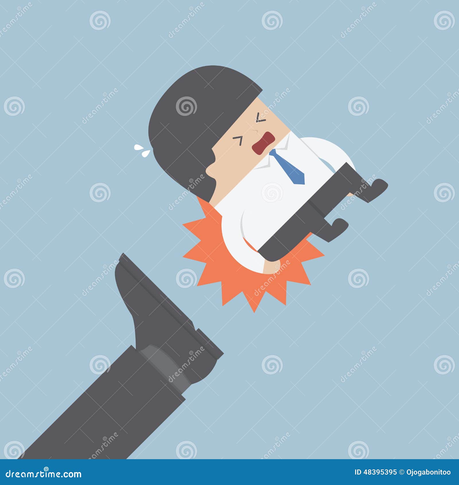 Businessman Being Kicked Out Stock Vector - Illustration of business ...