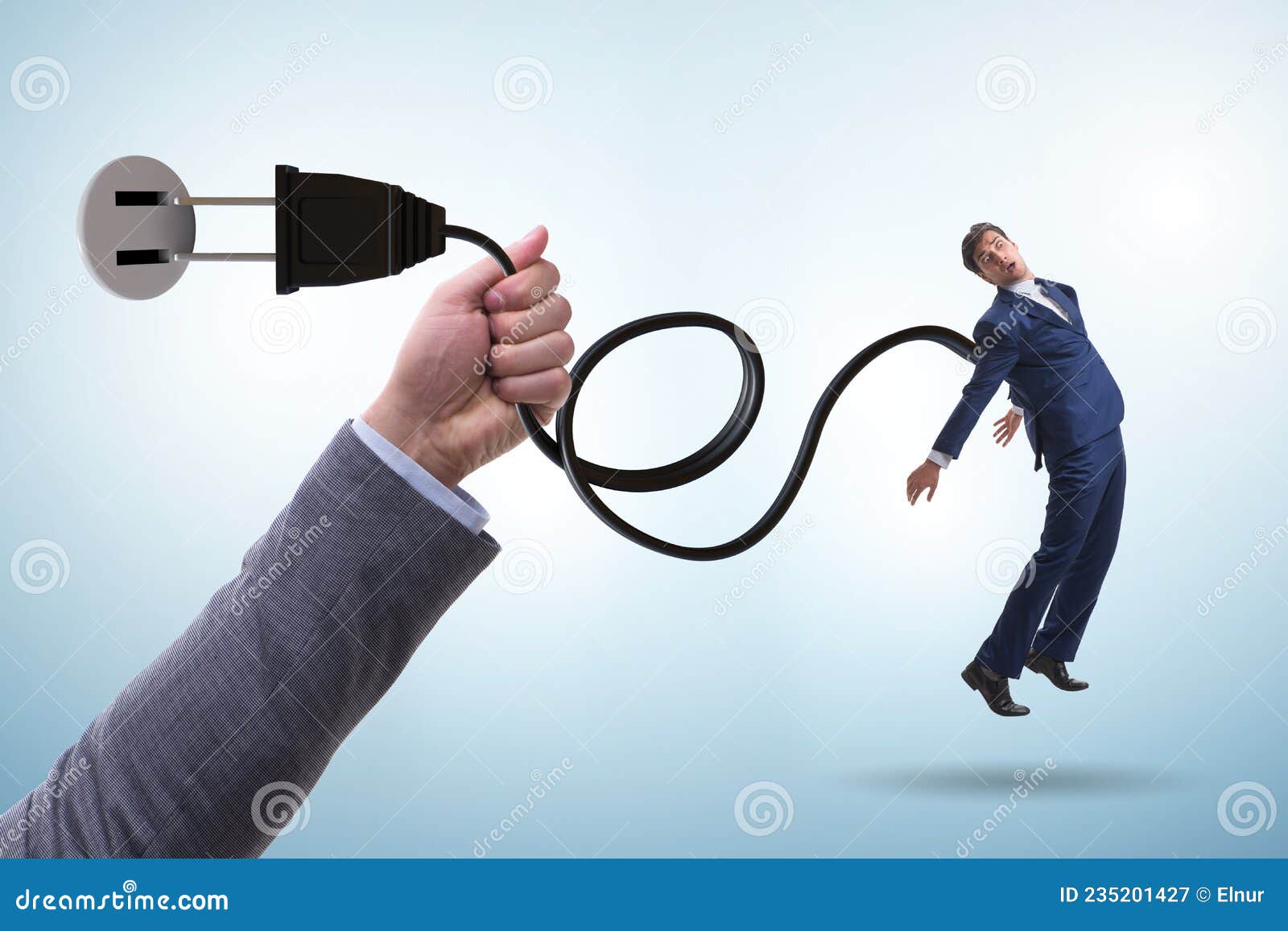 Businessman Being Powered by Electric Power Stock Image - Image of ...