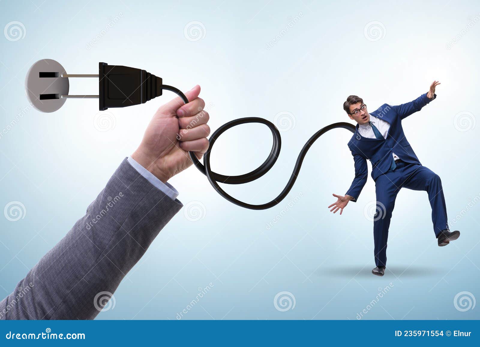 Businessman Being Powered by Electric Power Stock Photo - Image of ...