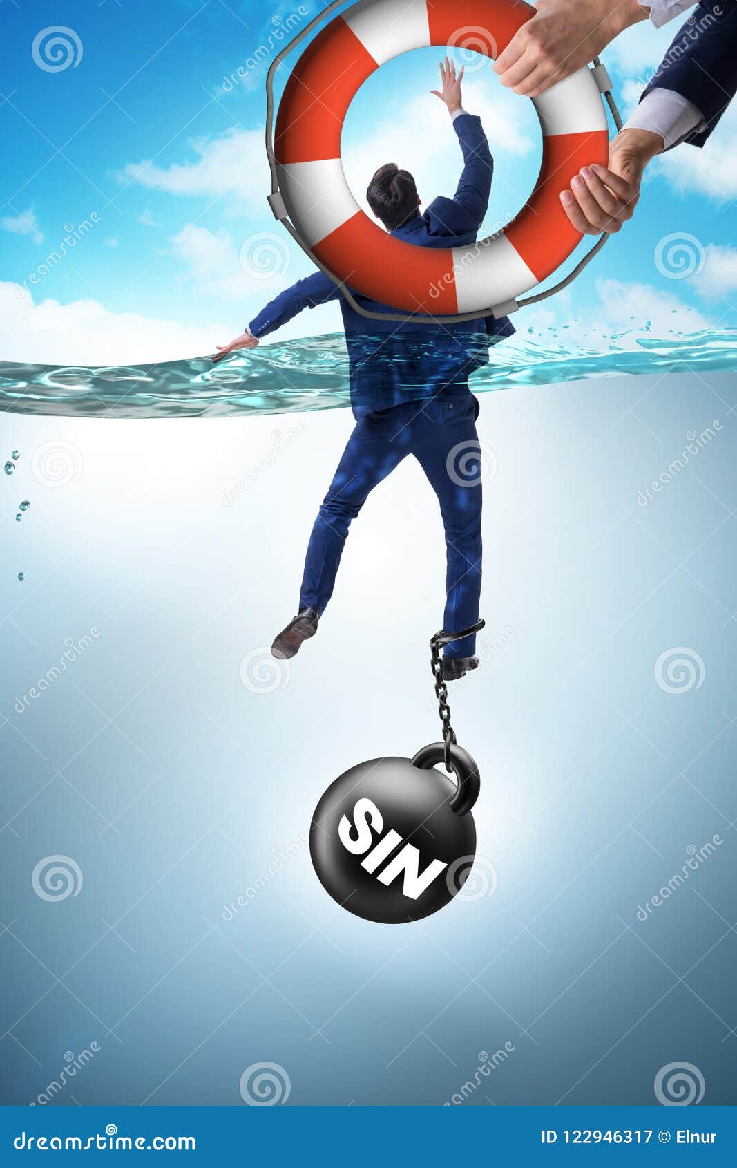 The Businessman Being Saved from Quilt Stock Image - Image of fault ...