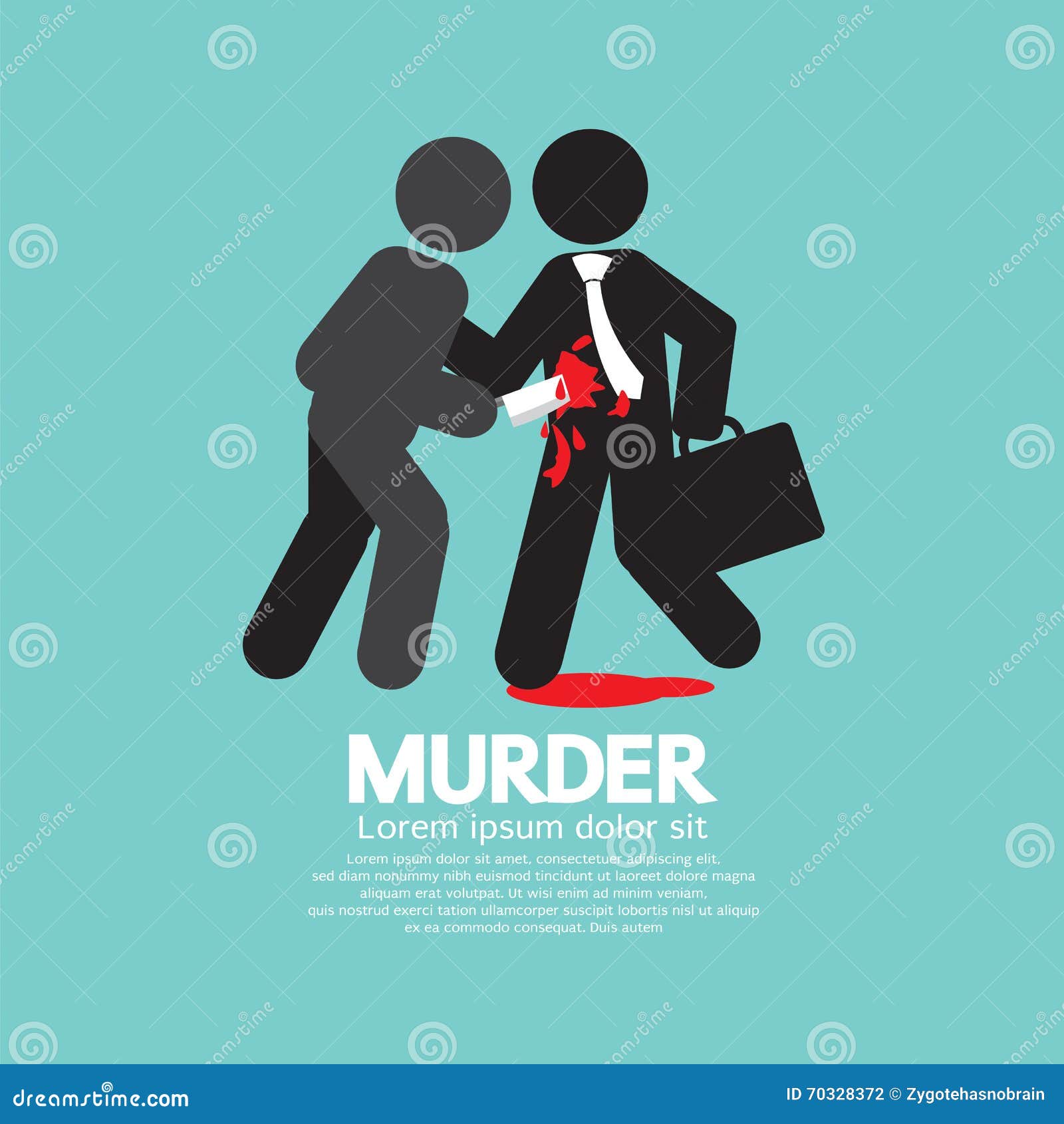 Businessman Being Stabbed with a Knife. Stock Vector - Illustration of ...