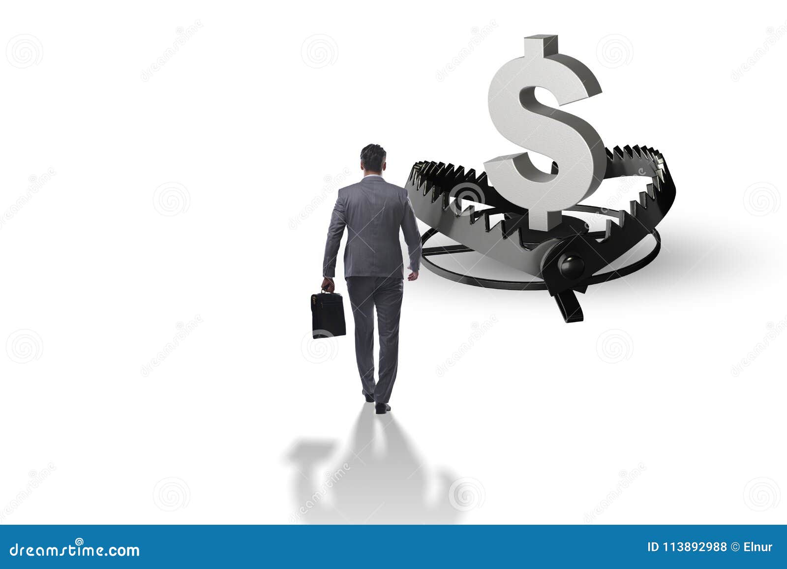 The Businessman Being Trapped by Dollar Stock Photo - Image of broke ...