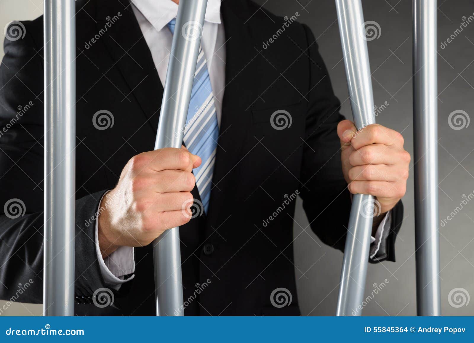 Businessman Bending Bars of Jail Stock Photo - Image of exit, formalwear: 55845364
