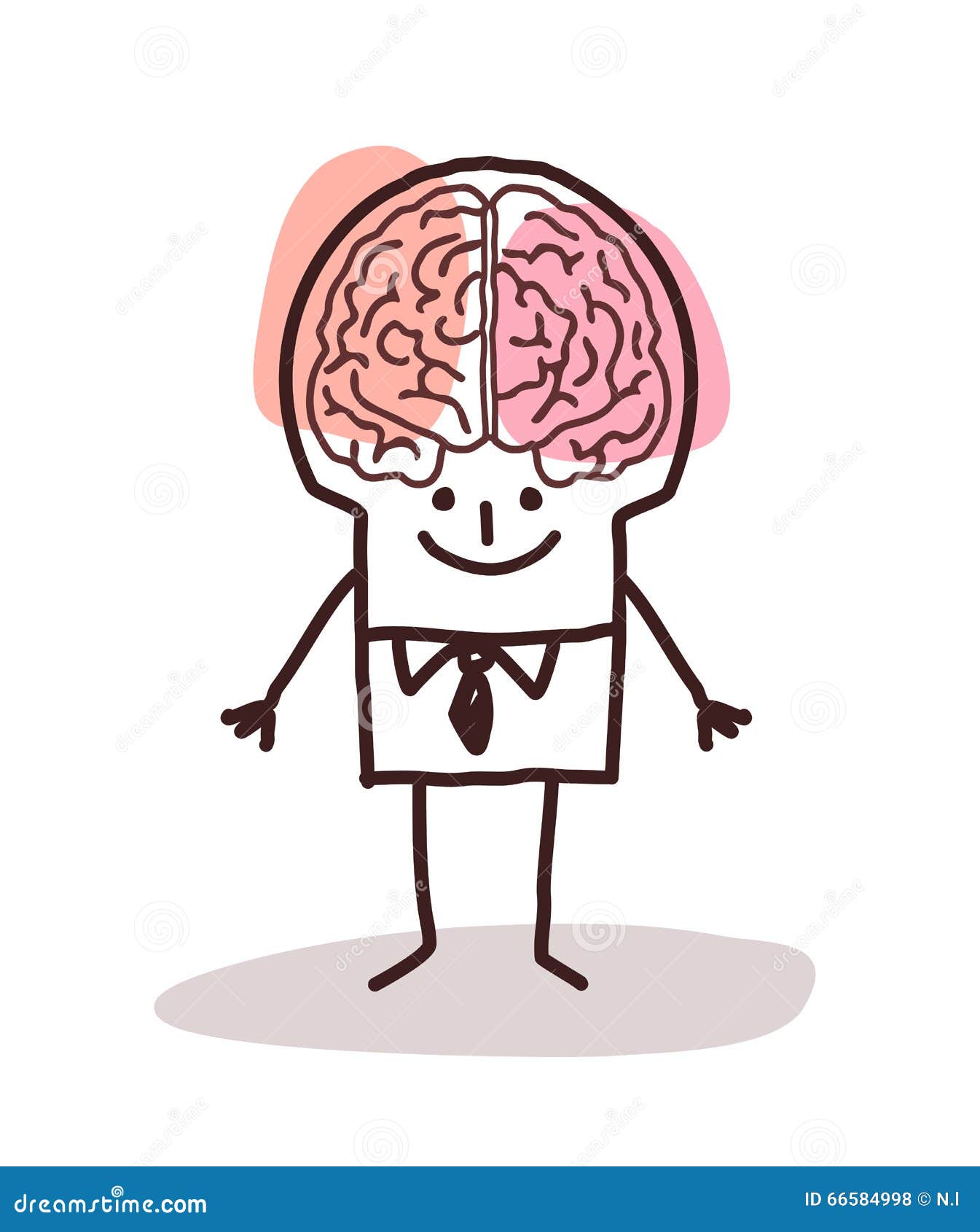 Businessman with big brain stock vector. Illustration of style - 66584998