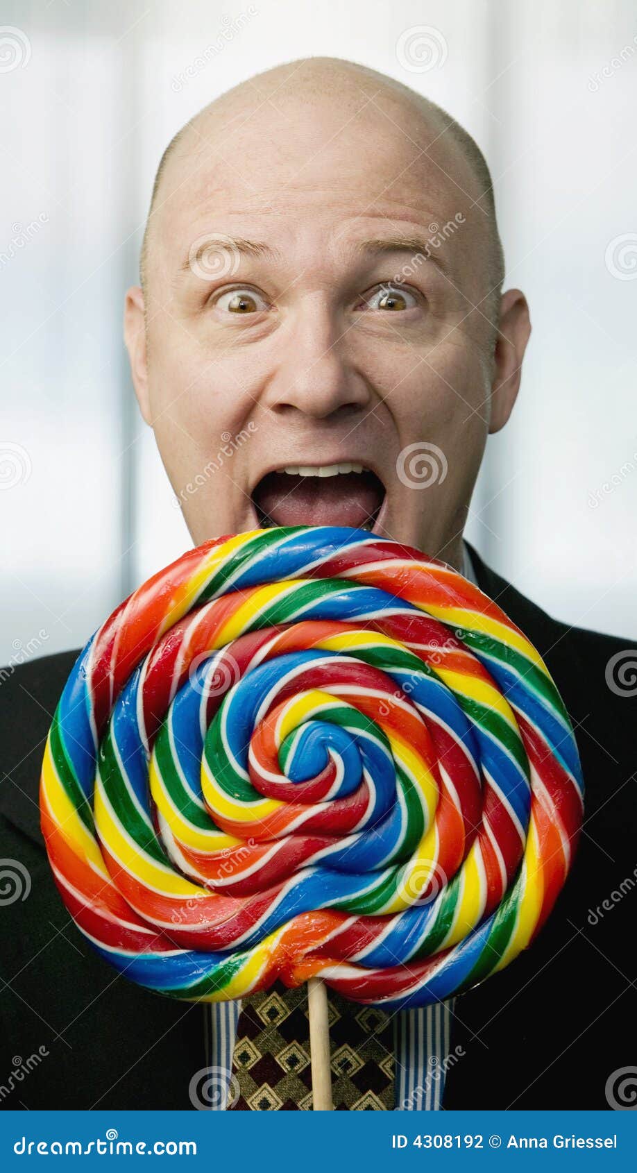 Businessman with Big Lollipop Stock Photo - Image of boss, delicious ...