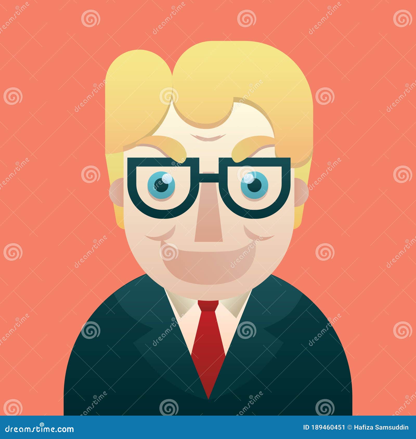 Businessman with a Big Smile. Vector Illustration Decorative Design ...