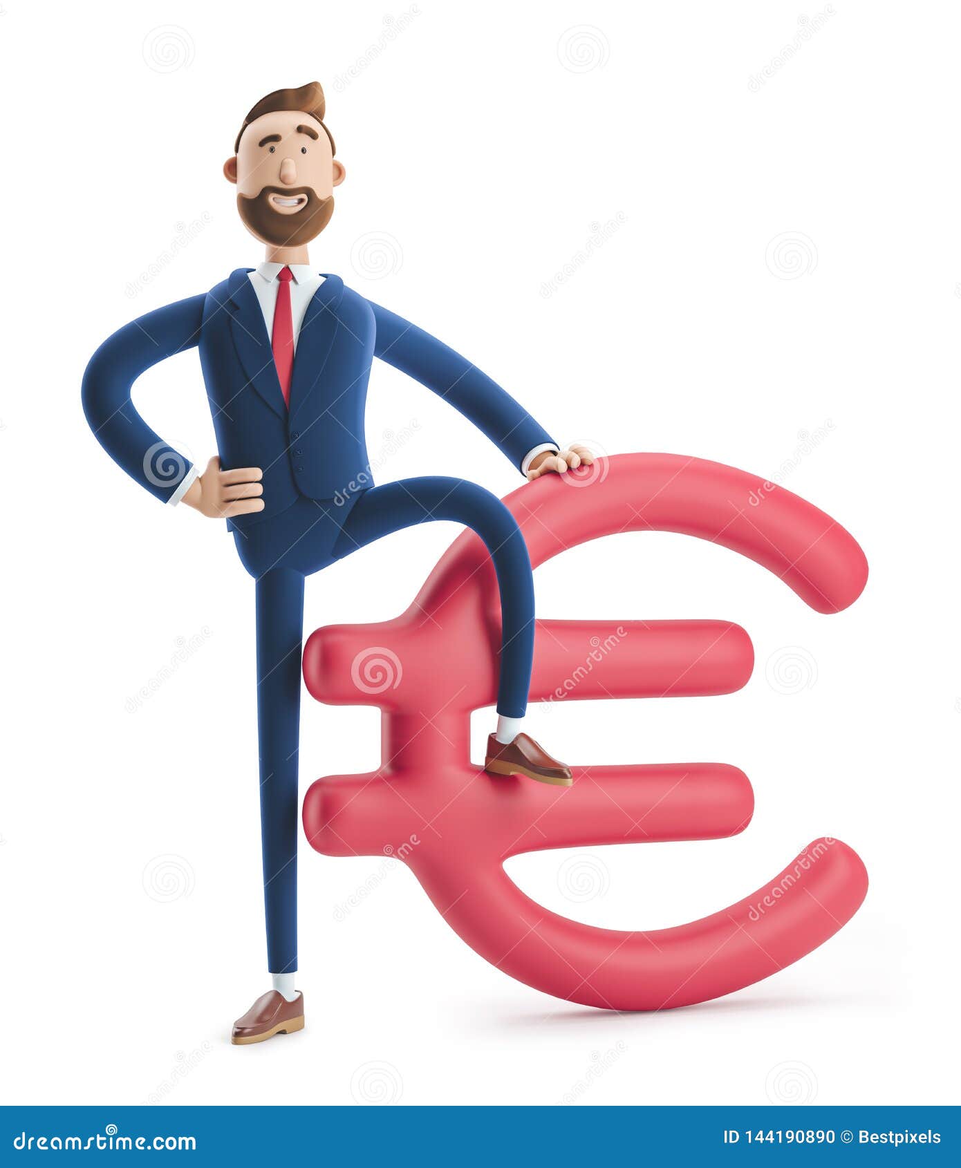 3d Illustration. Businessman Billy with Big Euro Sign. Stock ... 3d Illustration. Businessman Billy with Big Euro Sign. Stock ...