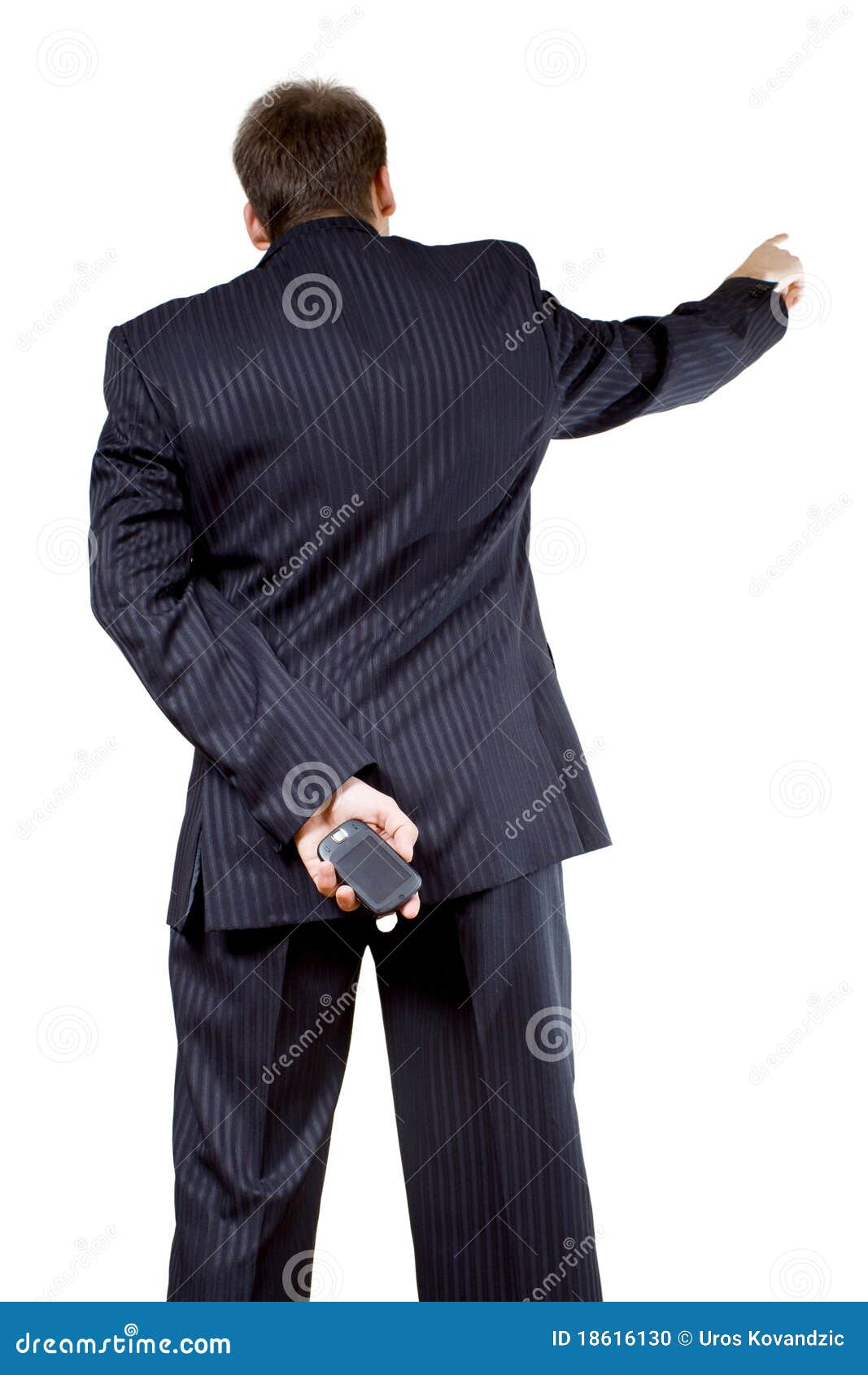 Businessman in Black from Behind Stock Photo - Image of presentation ...