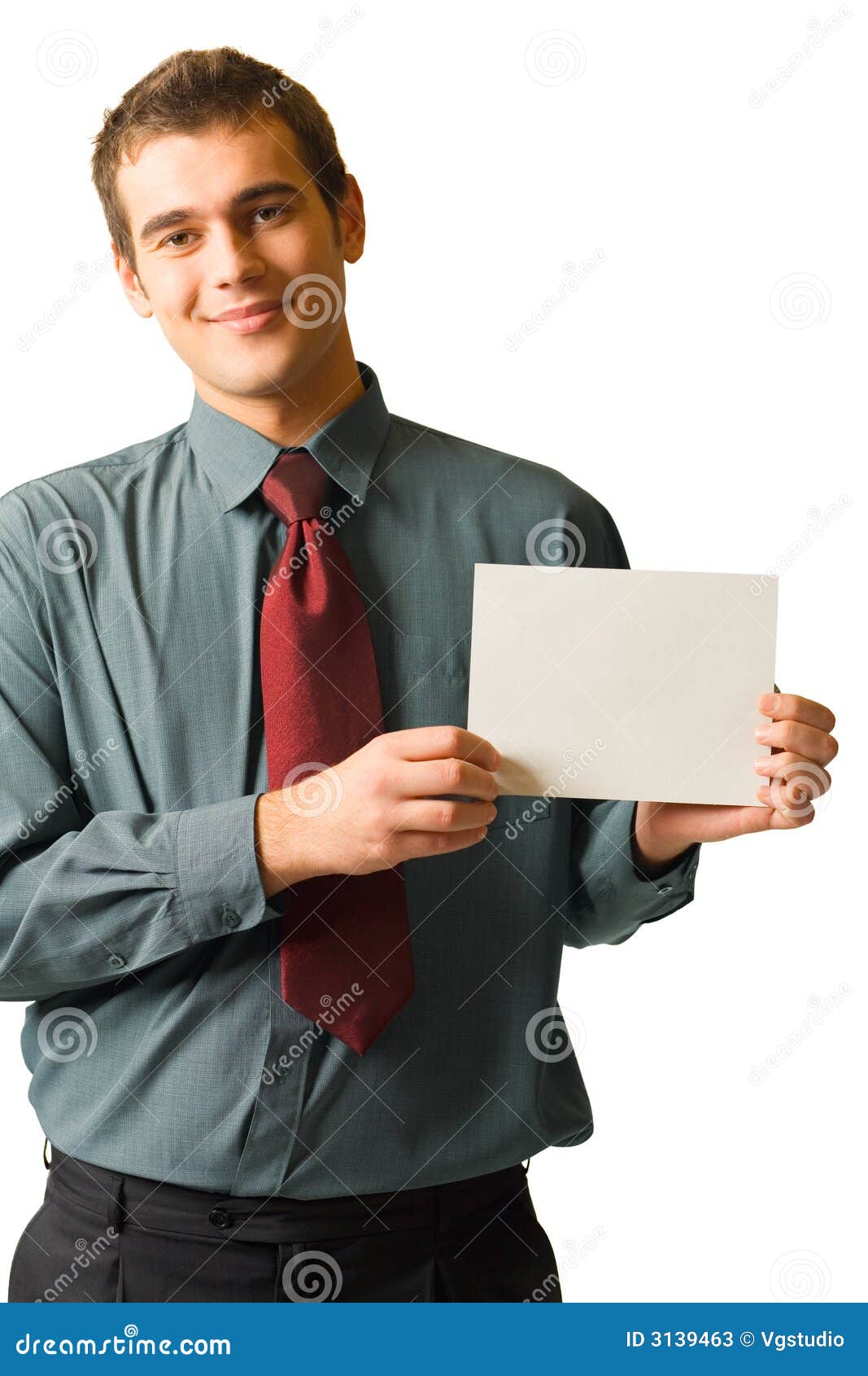 Businessman with Blank Sign Stock Image - Image of european, person ...