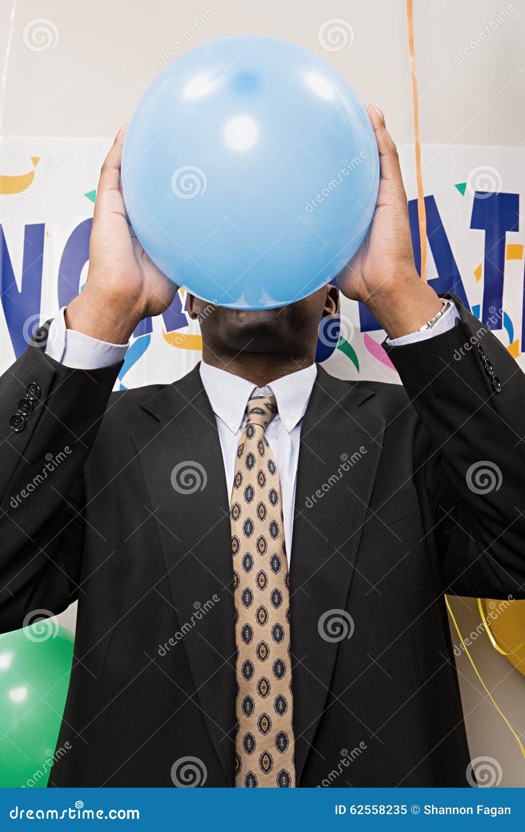 Businessman Blowing Up a Balloon Stock Image - Image of leisure ...