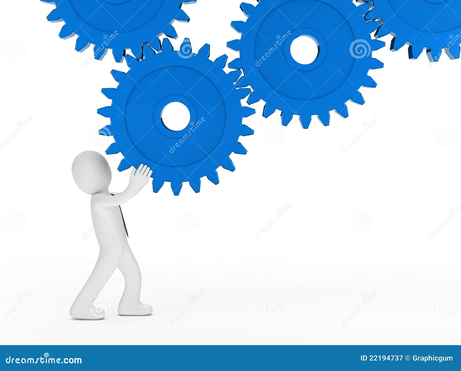 Businessman Blue Mechanic Gear Stock Illustration - Illustration of ...