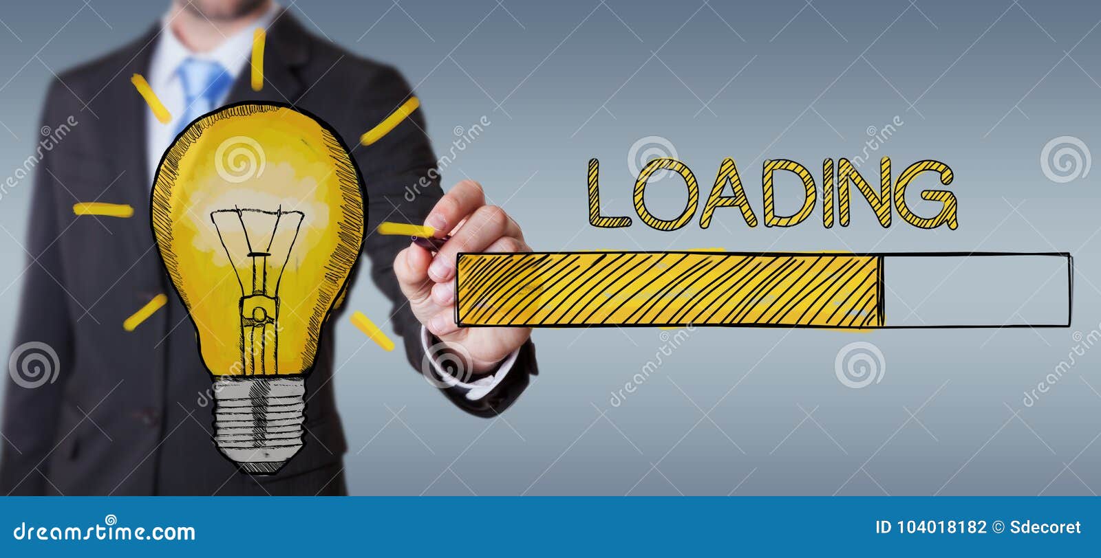 Businessmandrawing Loading Sketch Stock Illustration - Illustration of ...