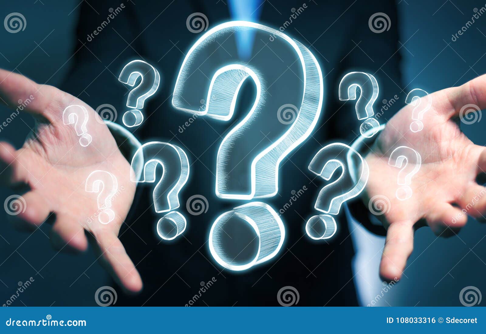 Businessman Holding Hand Drawn Question Marks Stock Illustration ... Businessman Holding Hand Drawn Question Marks Stock Illustration ...