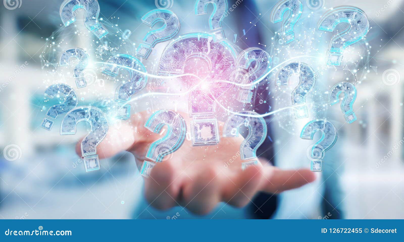 Businessman Solving Problem with Digital Question Marks 3D Rendering ... Businessman Solving Problem with Digital Question Marks 3D Rendering ...