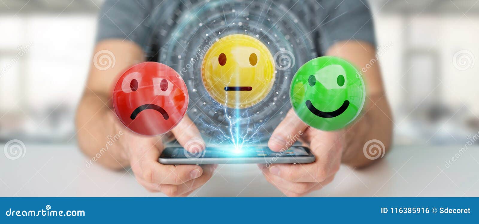 Businessman Using Customer Satisfaction Rating 3D Rendering Stock ...